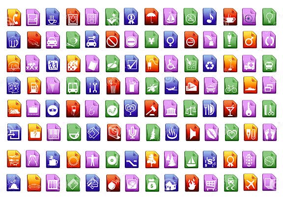 Colorfull vector icons stock vector. Illustration of room - 6104160