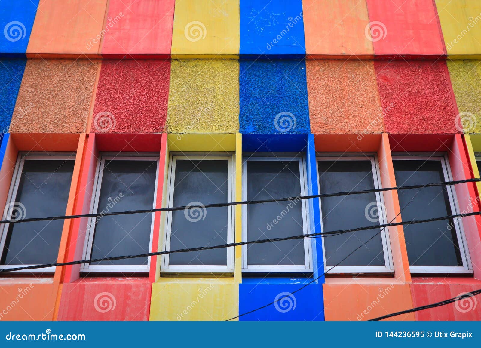 Colorfull wall window stock image. Image of building - 144236595
