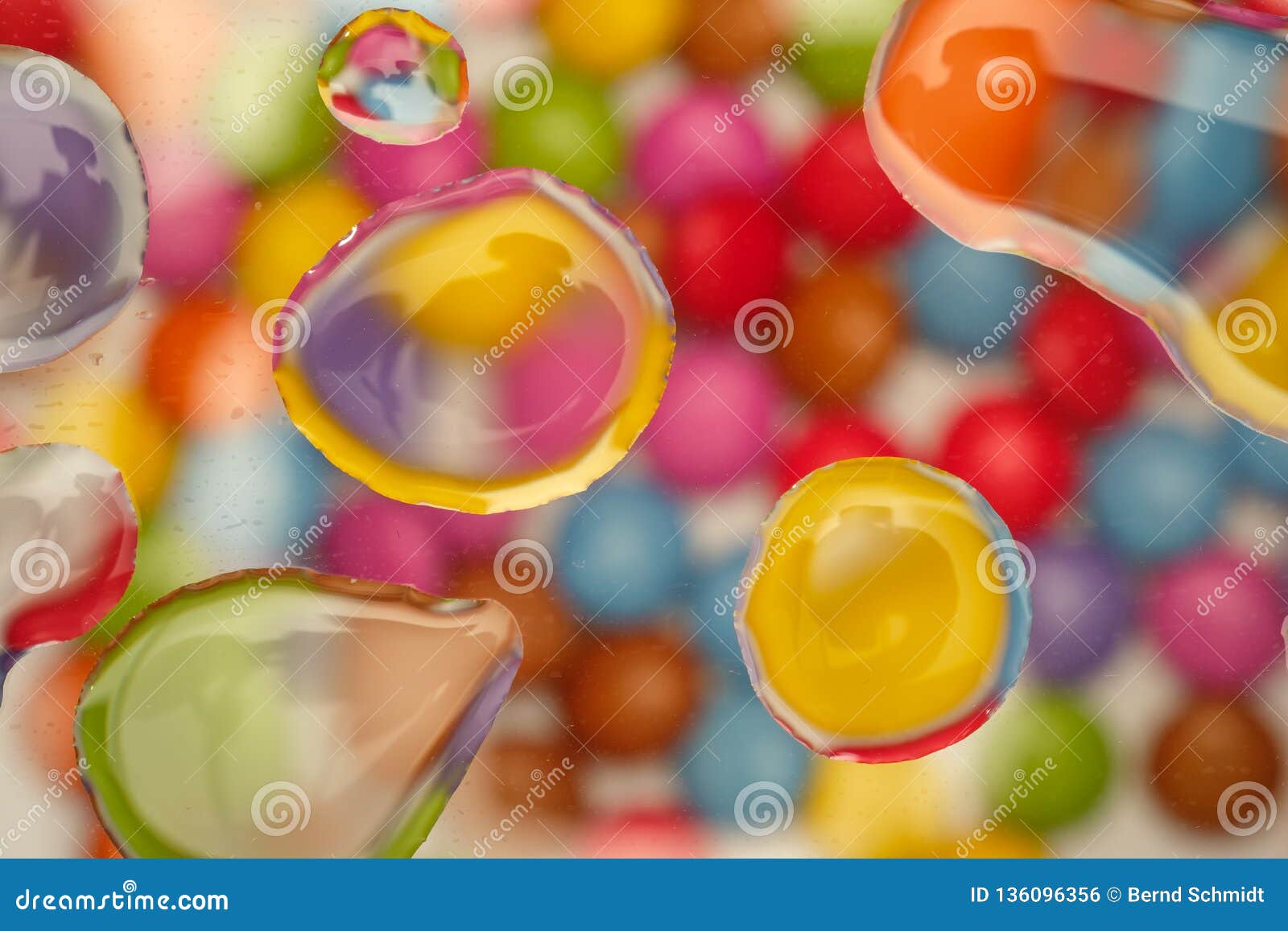 Colorfull Water Drops and Chocolate Sweets Stock Photo - Image of ...
