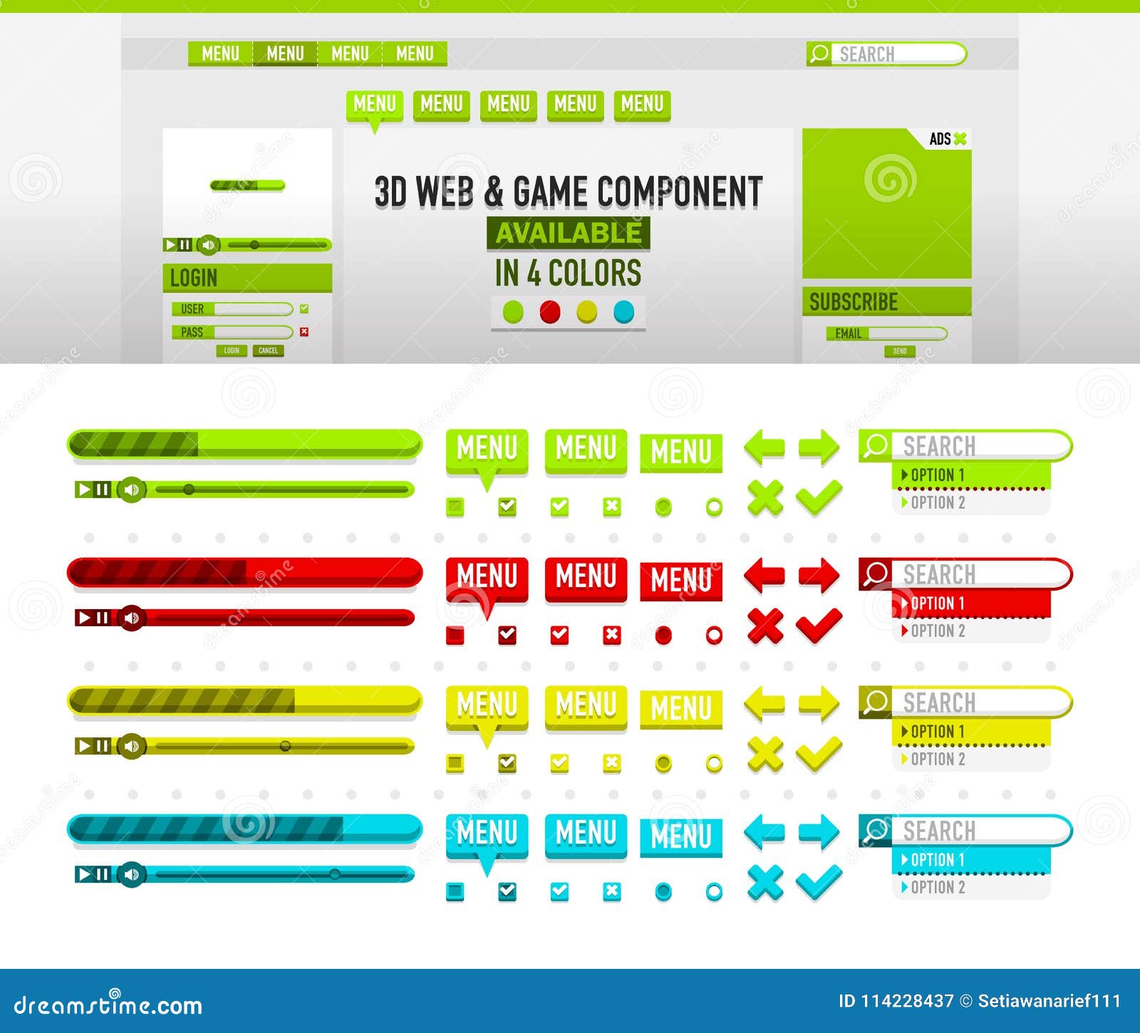 Colorfull Website Element Tools Stock Vector - Illustration of vector ...