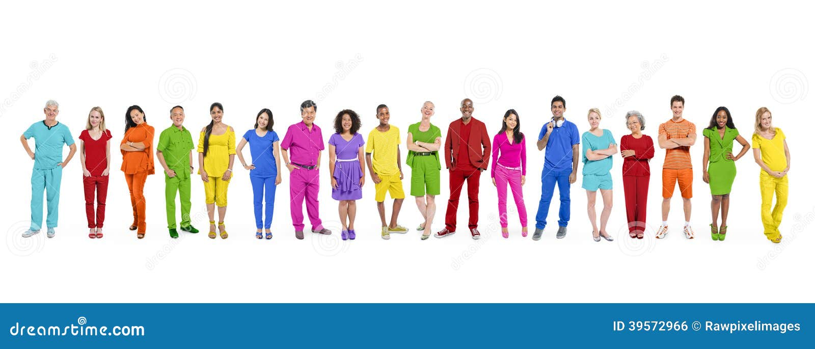 Colorfully Dressed Multiethnic Group of People Stock Photo - Image of ...