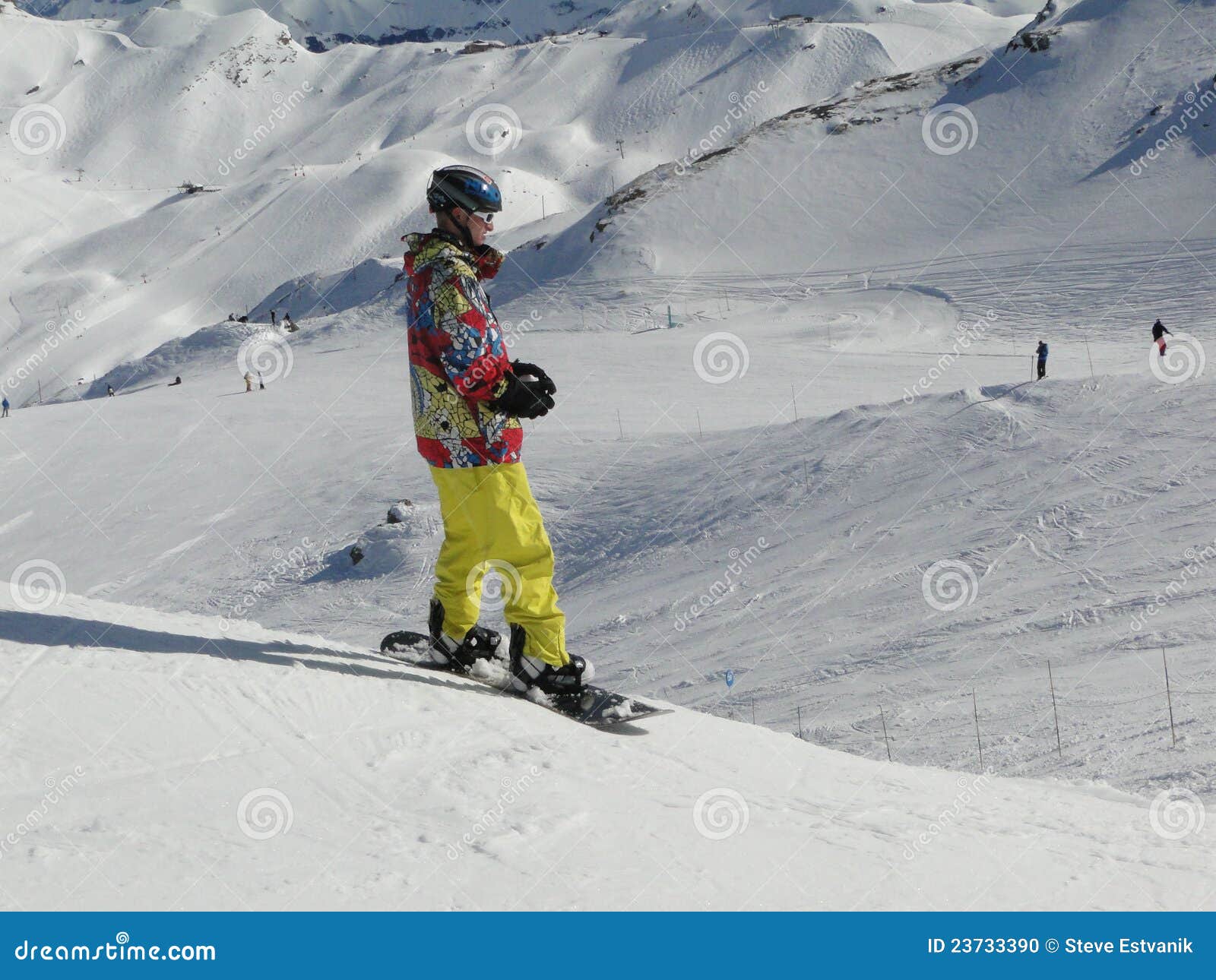 Colorfully Dressed Snow Boarder Editorial Image - Image of europe ...