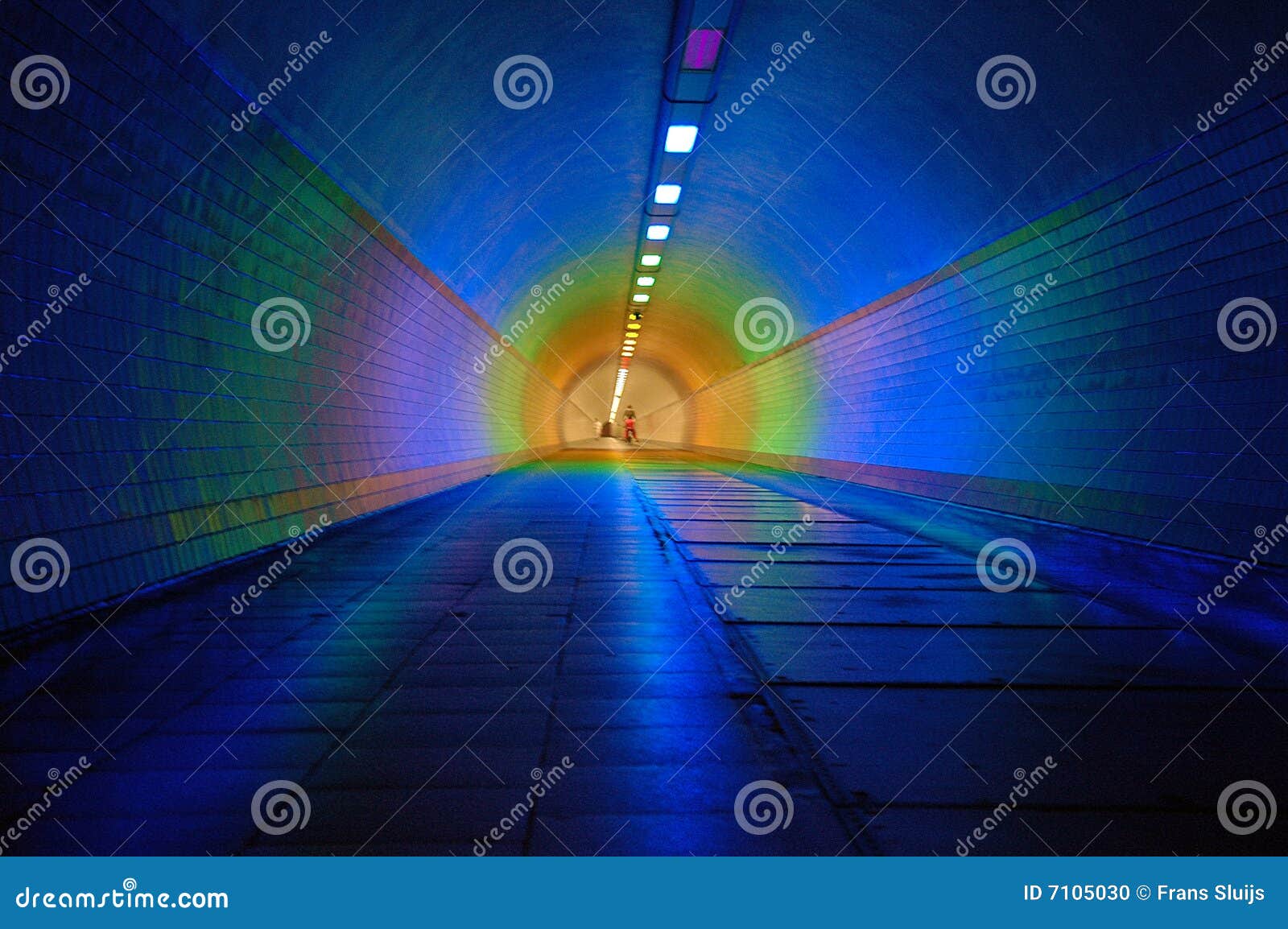 Colorfully lit tunnel stock photo. Image of structure - 7105030