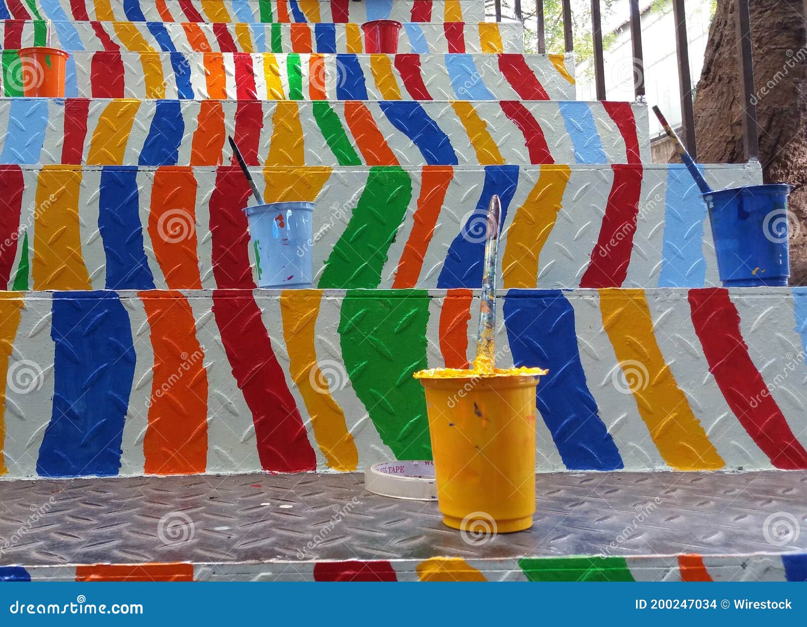 Colorfully Painted Outdoor Stairway Stock Photo - Image of outdoor ...