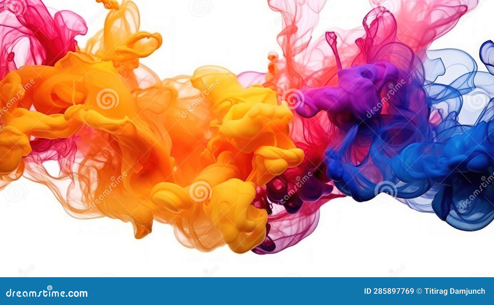 Colorfuls Ink Drops in Water Background. Generative Ai Stock ...