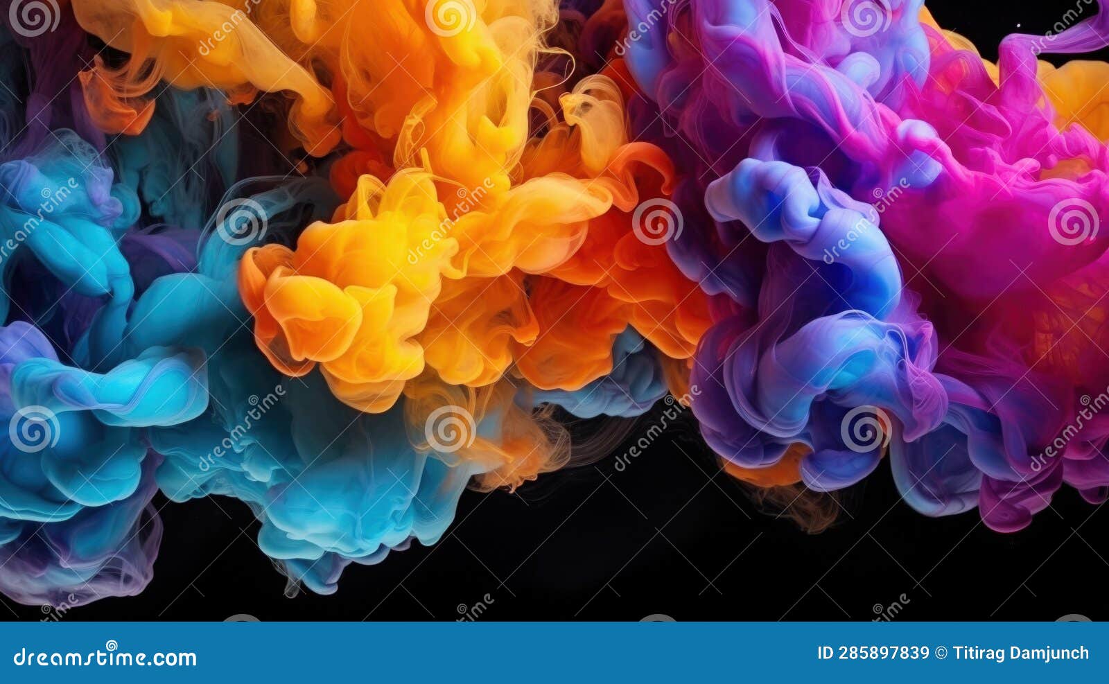 Colorfuls Ink Drops in Water Background. Generative Ai Stock Image ...