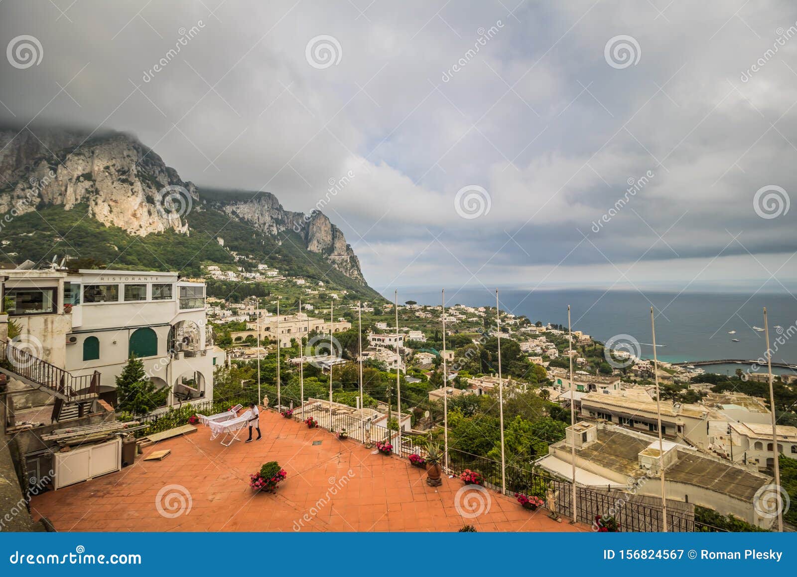 Colorido Mapa De La Isla De Capri, Italia Fotografía editorial - Imagen ...