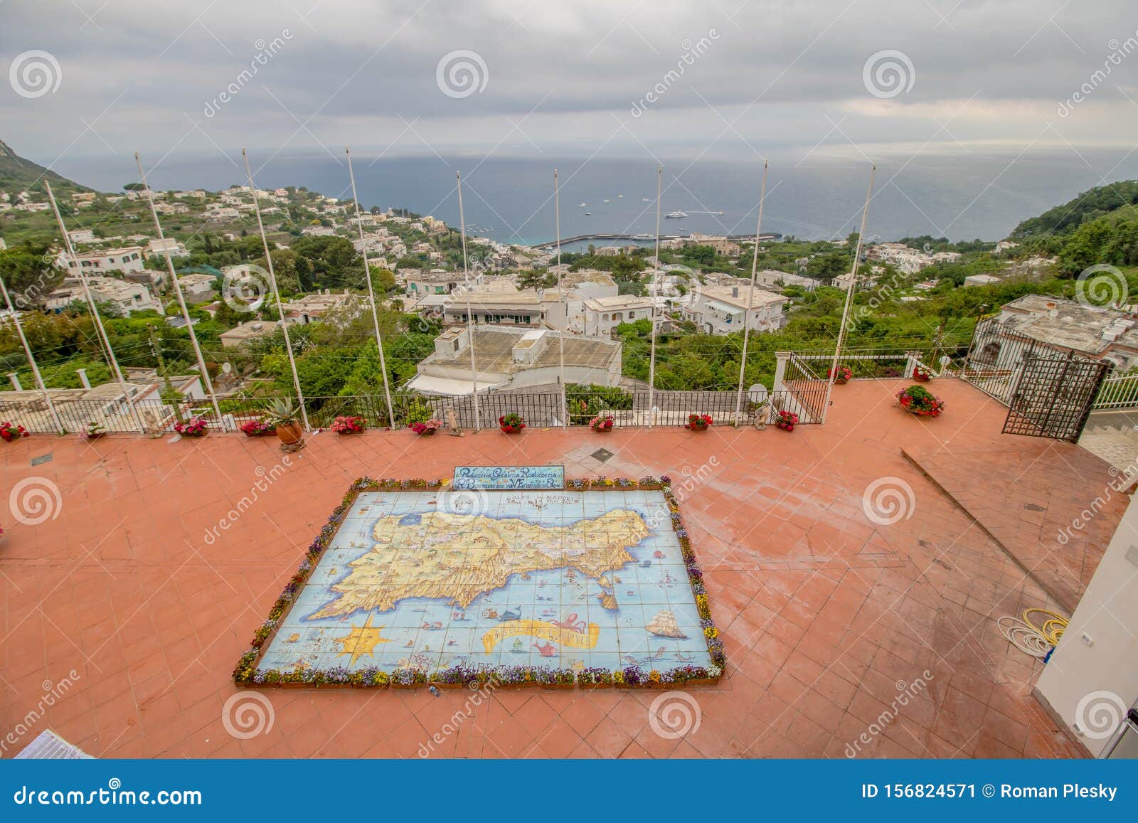 Colorido Mapa De La Isla De Capri, Italia Foto editorial - Imagen de ...
