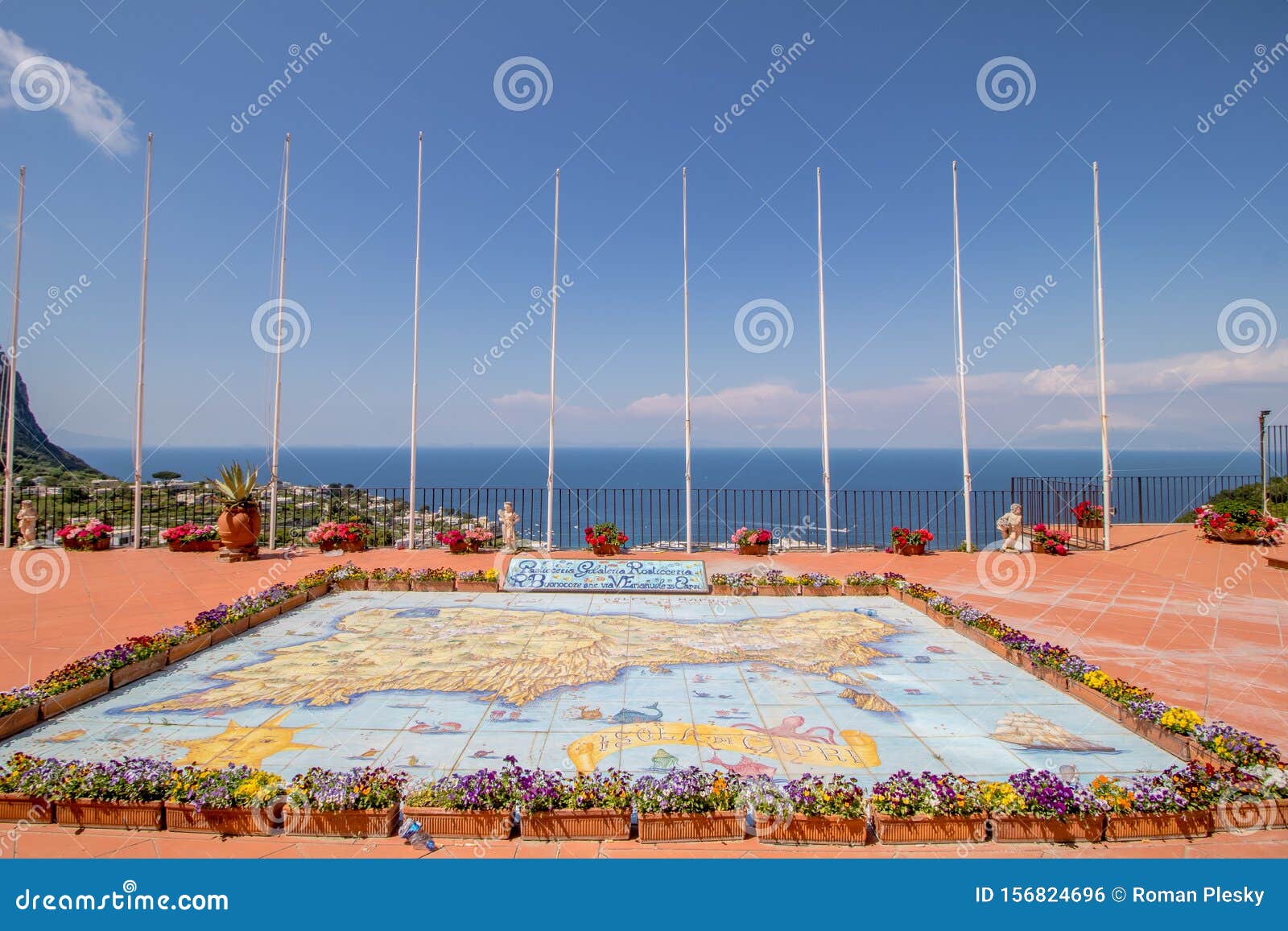 Colorido Mapa De La Isla De Capri, Italia Foto editorial - Imagen de ...