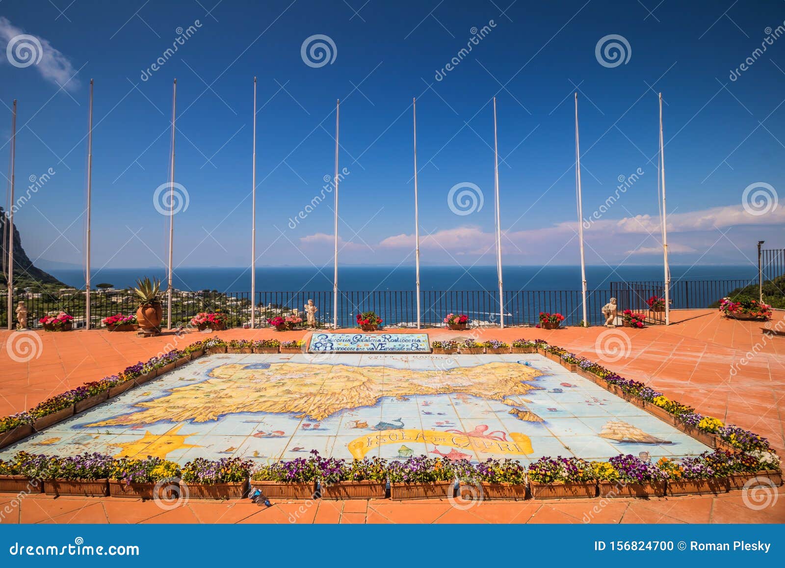 Colorido Mapa De La Isla De Capri, Italia Imagen editorial - Imagen de ...