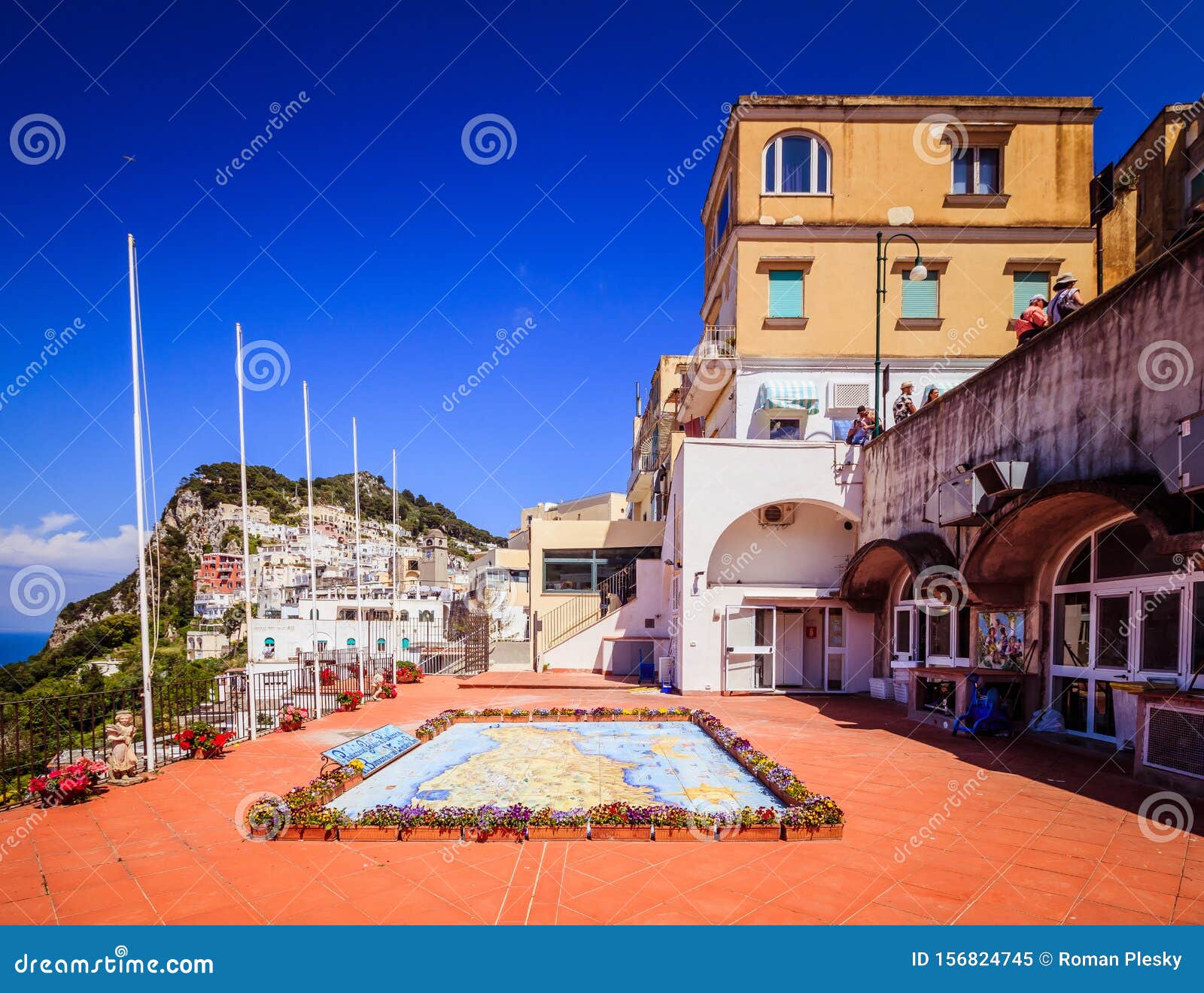 Colorido Mapa De La Isla De Capri, Italia Imagen editorial - Imagen de ...