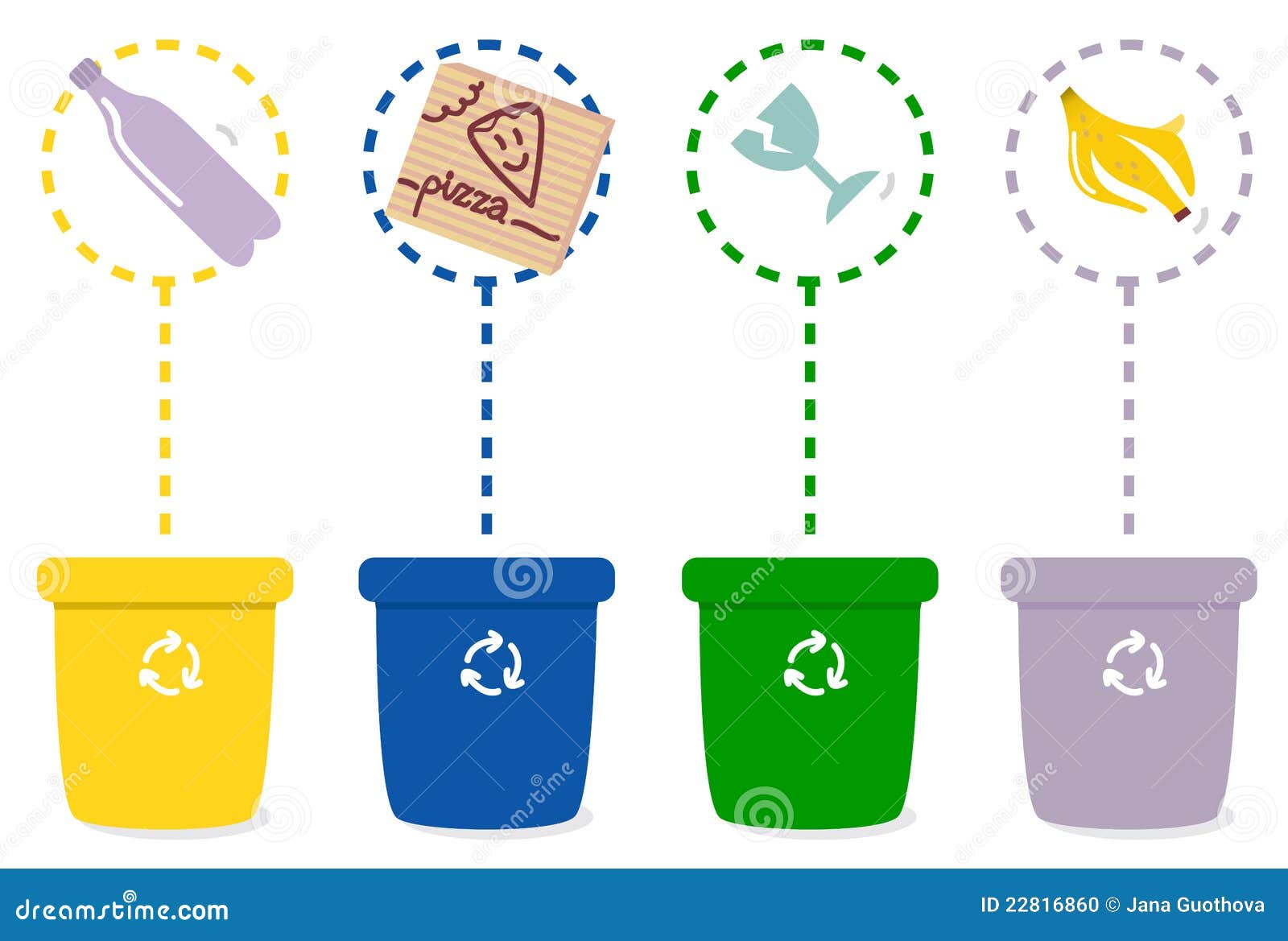 Colorido Recicle Los Compartimientos Ilustración del Vector ...