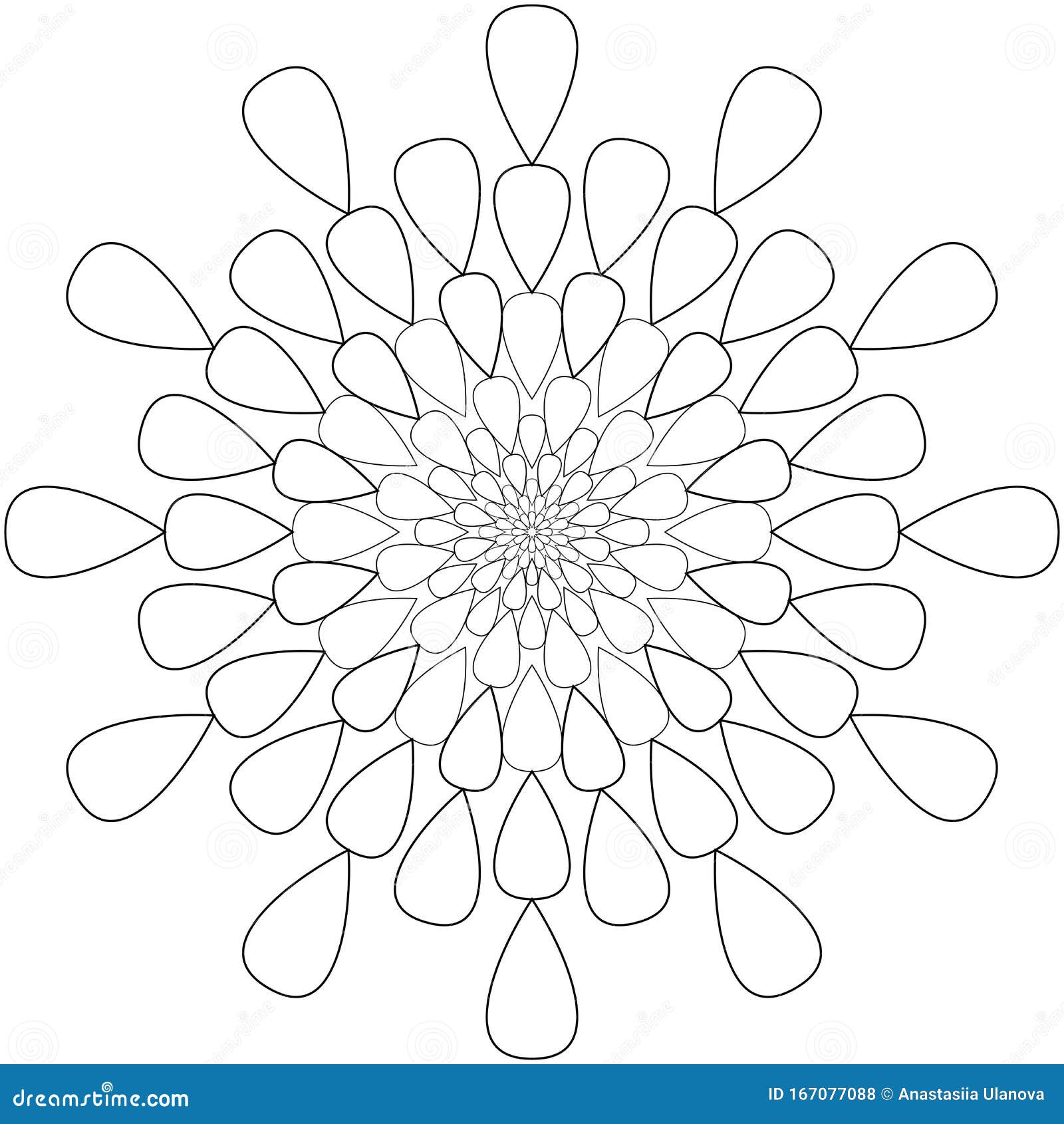 Coloring of Abstract Radial Geometric Pattern Stock Vector ...