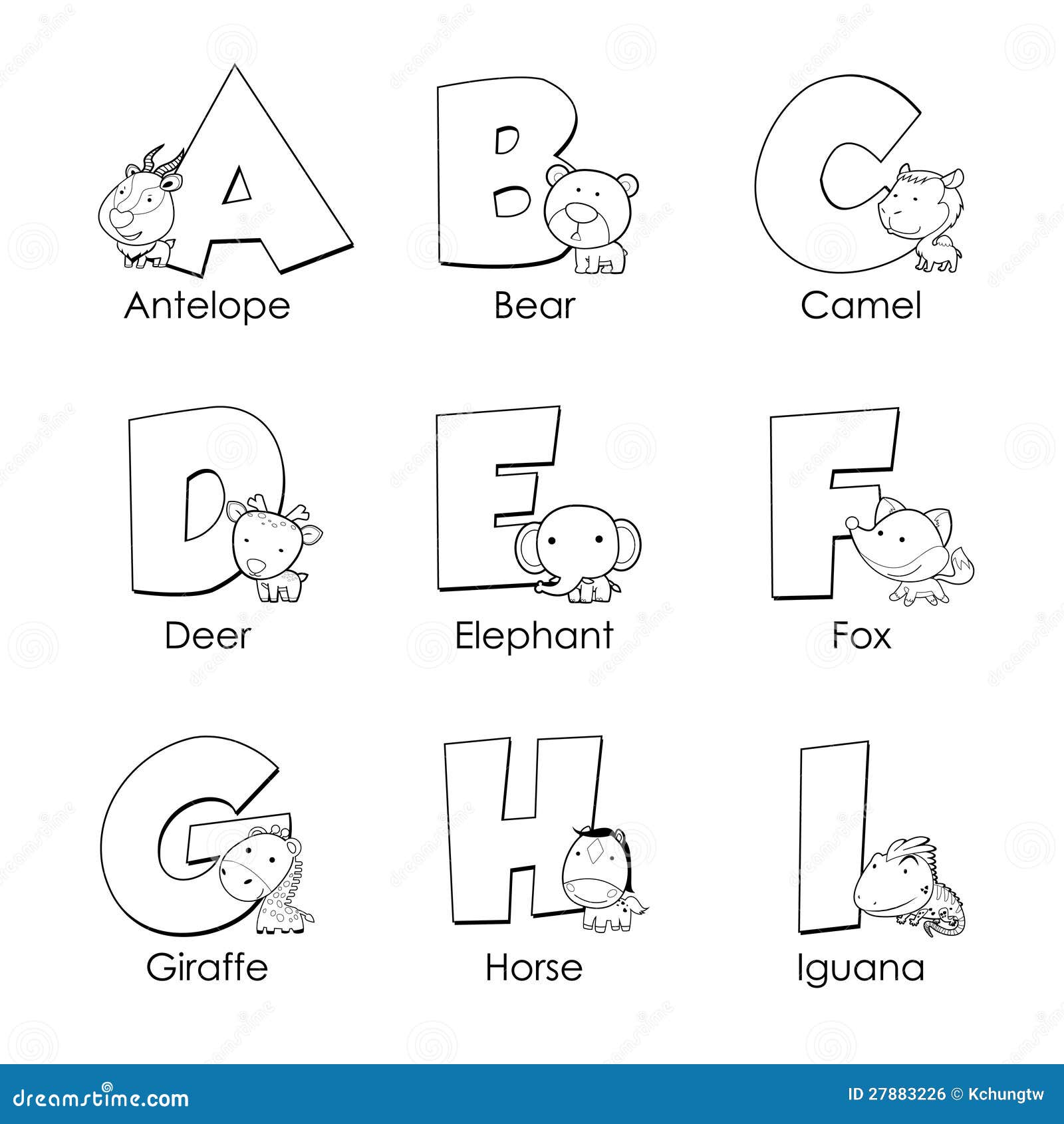 Coloring Alphabet For Kids Vector Illustration | CartoonDealer.com ...