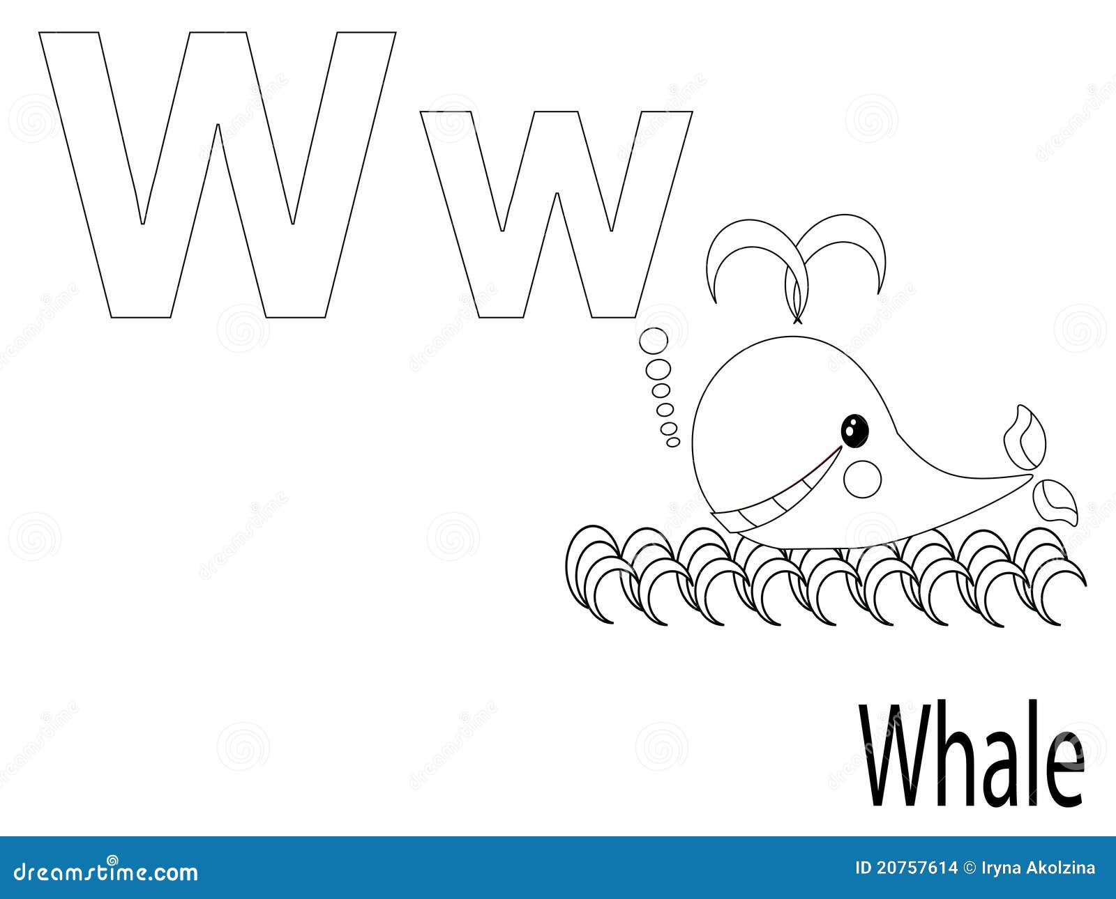 Coloring Alphabet for Kids,W Stock Vector - Illustration of design ...