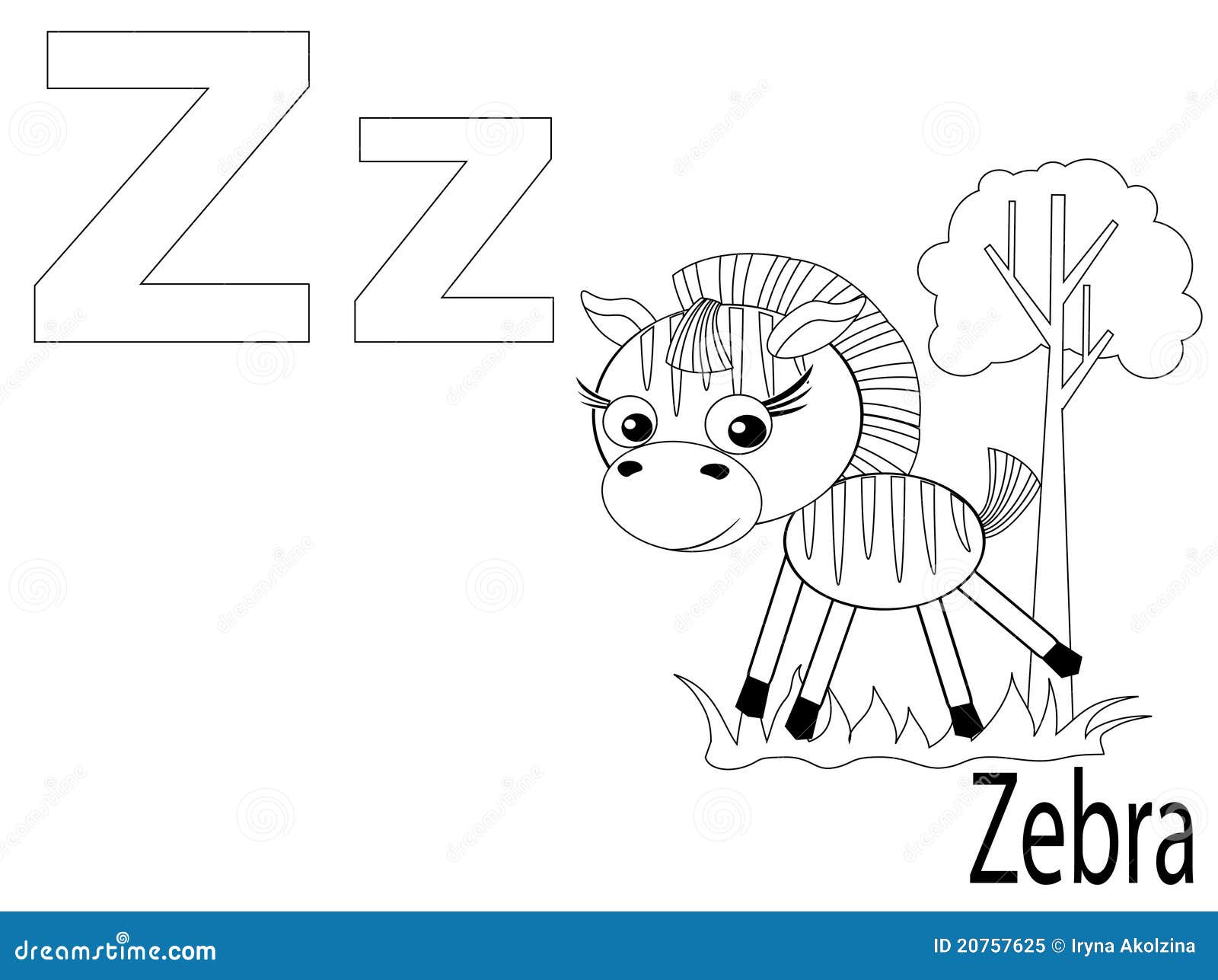 Coloring Alphabet For Kids,Z Cartoon Vector | CartoonDealer.com #20757625