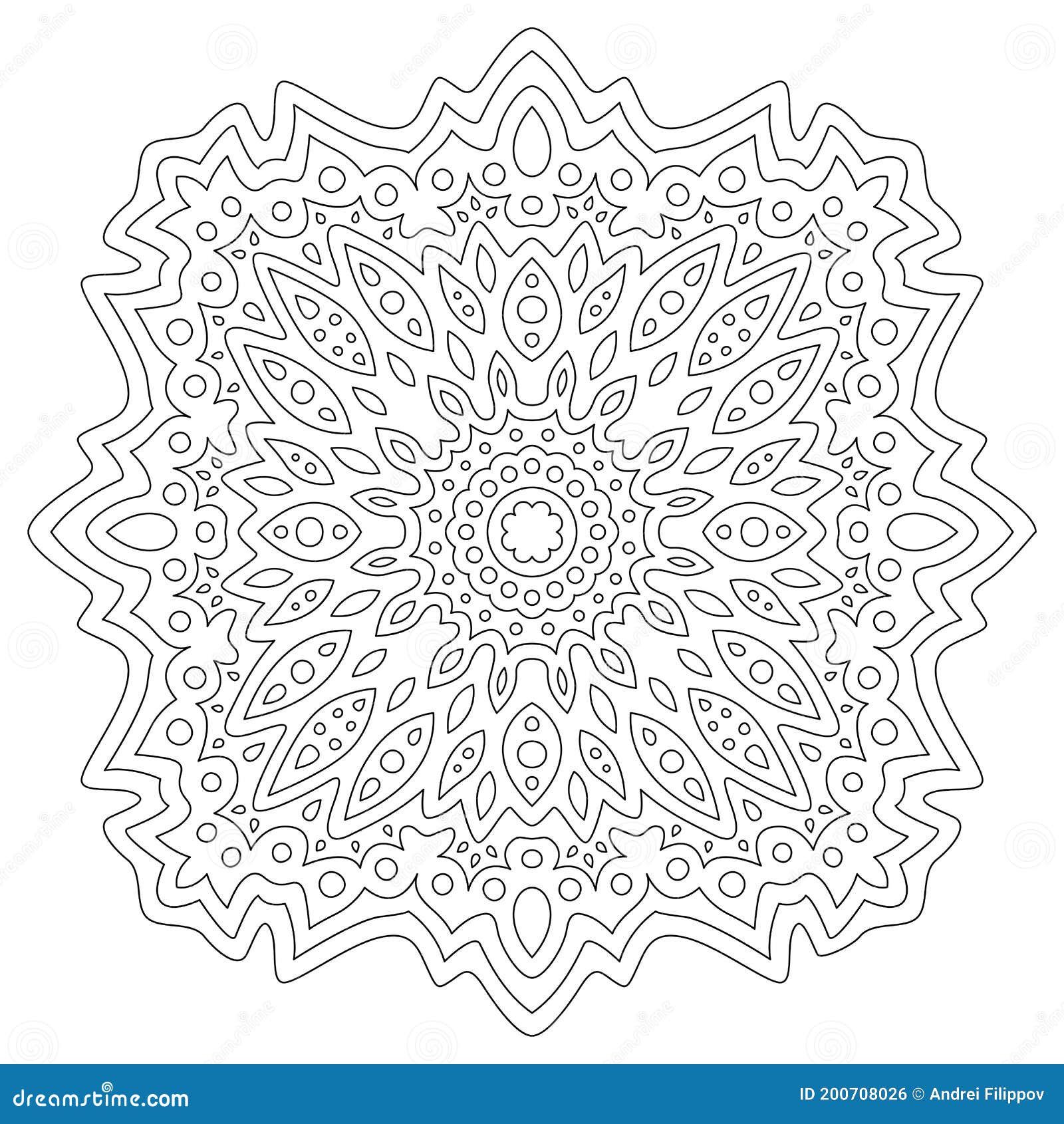 Coloring Book Art with Abstract Eastern Pattern Stock Vector ...