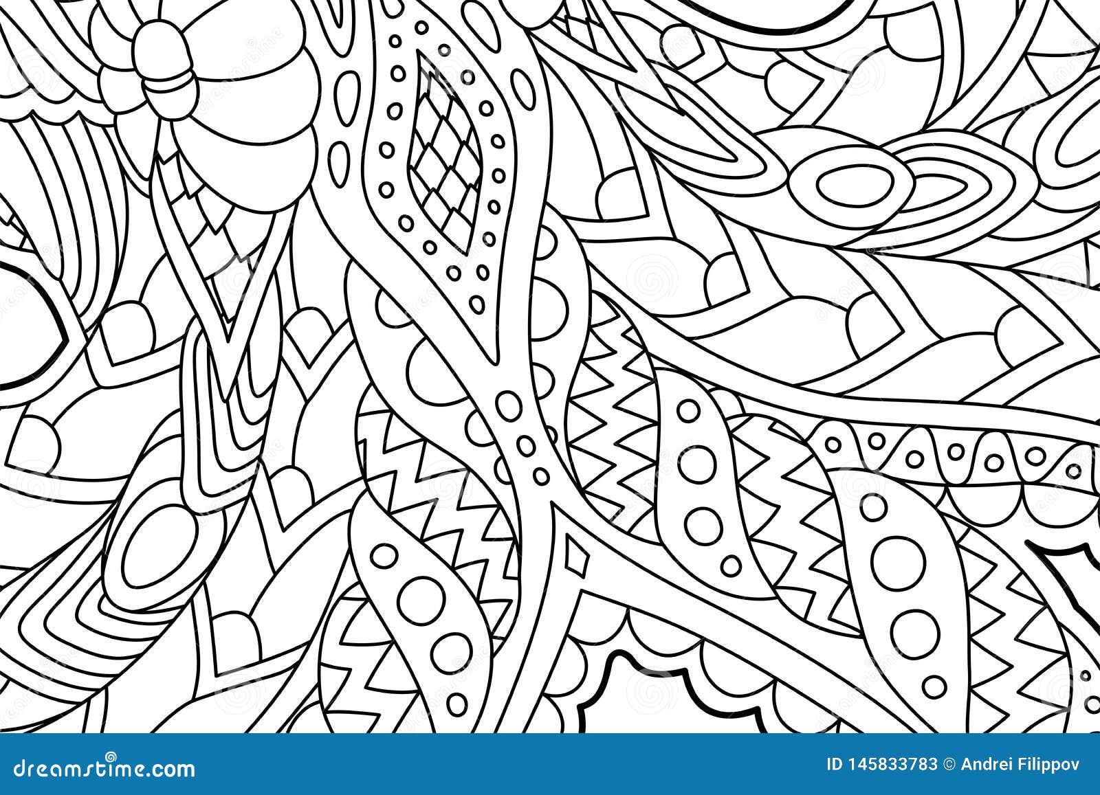 Coloring Book Art with Abstract Linear Pattern Stock Vector ...