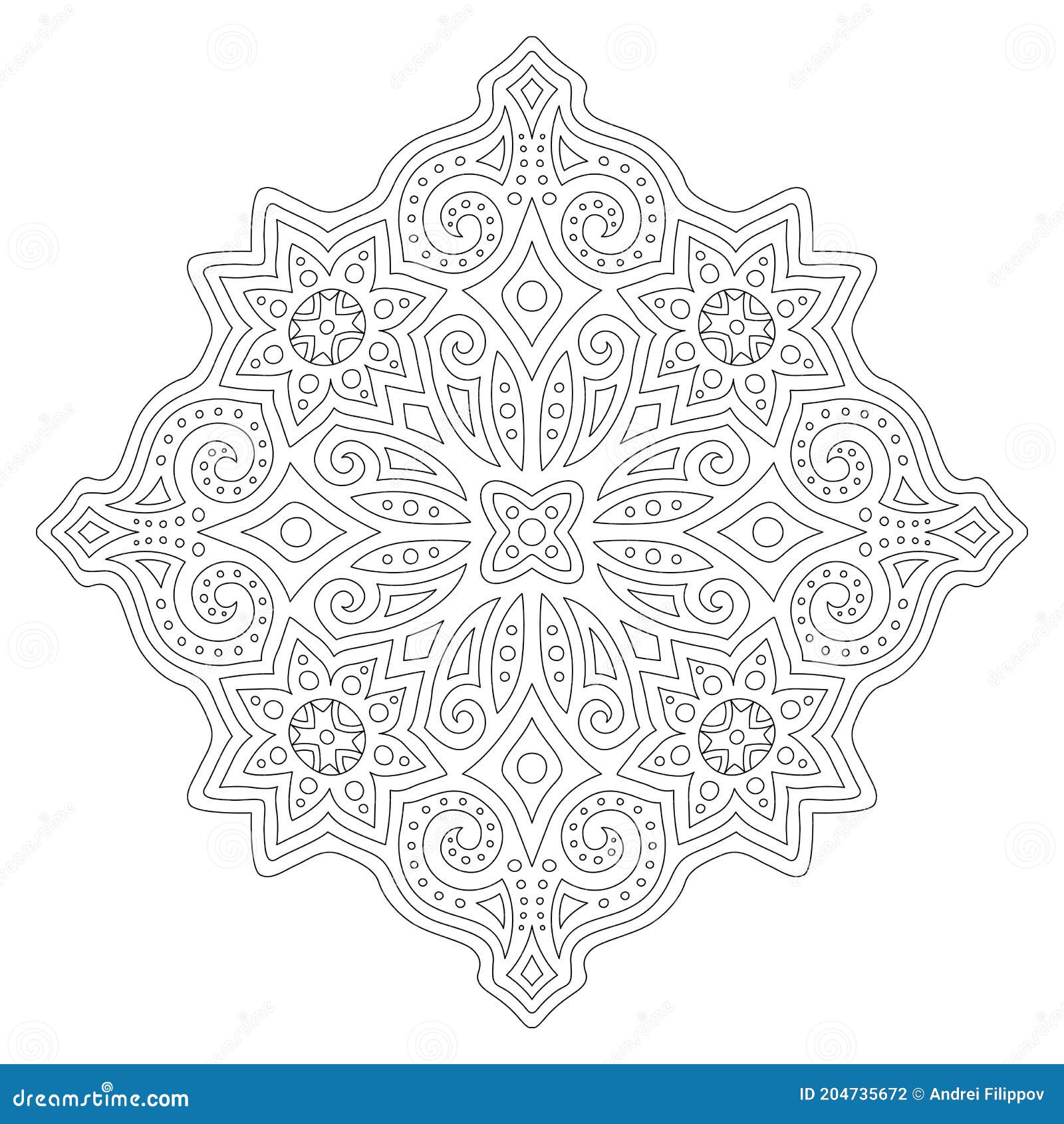 Coloring Book Art with Linear Eastern Pattern Stock Vector ...