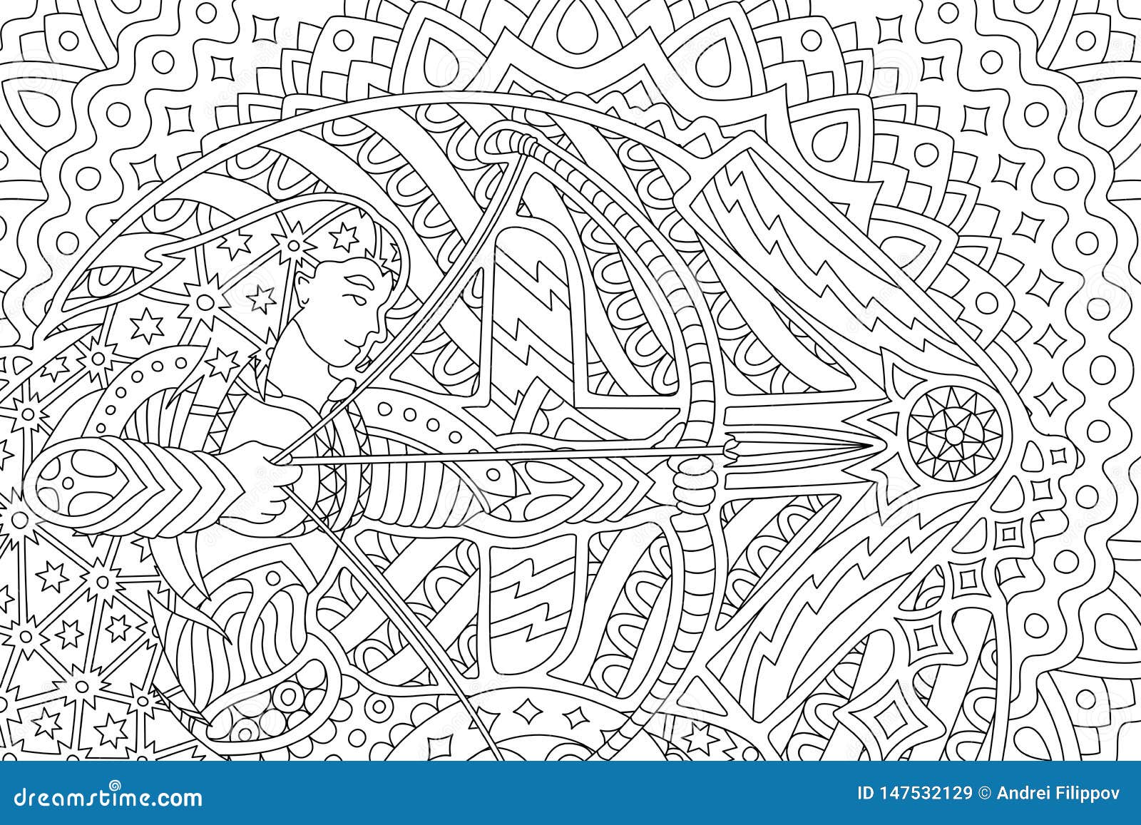 Coloring Book Art with Saggitarius and Zodiac Sign Stock Vector ... Coloring Book Art with Saggitarius and Zodiac Sign Stock Vector ...