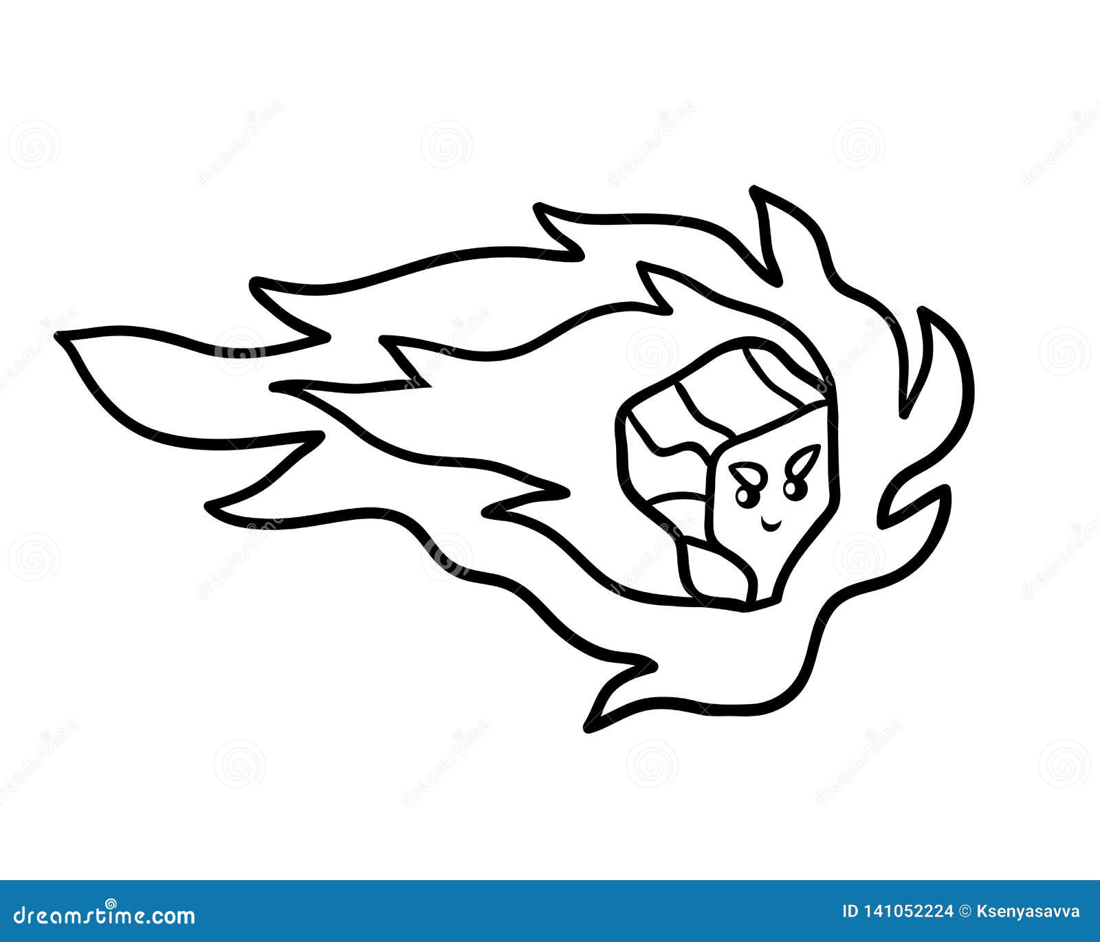 Coloring Book, Asteroid with a Cute Face Stock Vector - Illustration of ...
