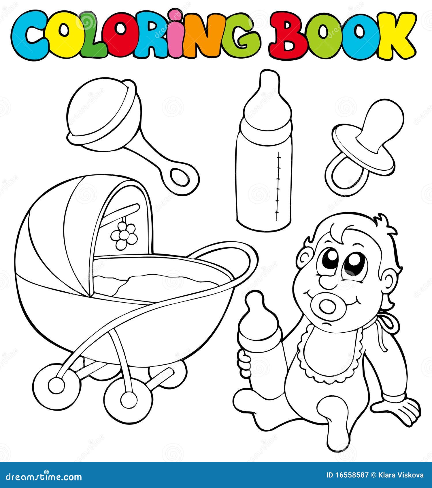 Coloring Book Baby Collection Stock Vector - Illustration of child ...