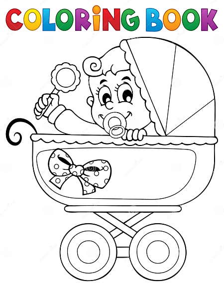 Coloring Book Baby Theme Image 5 Stock Vector - Illustration of look ...