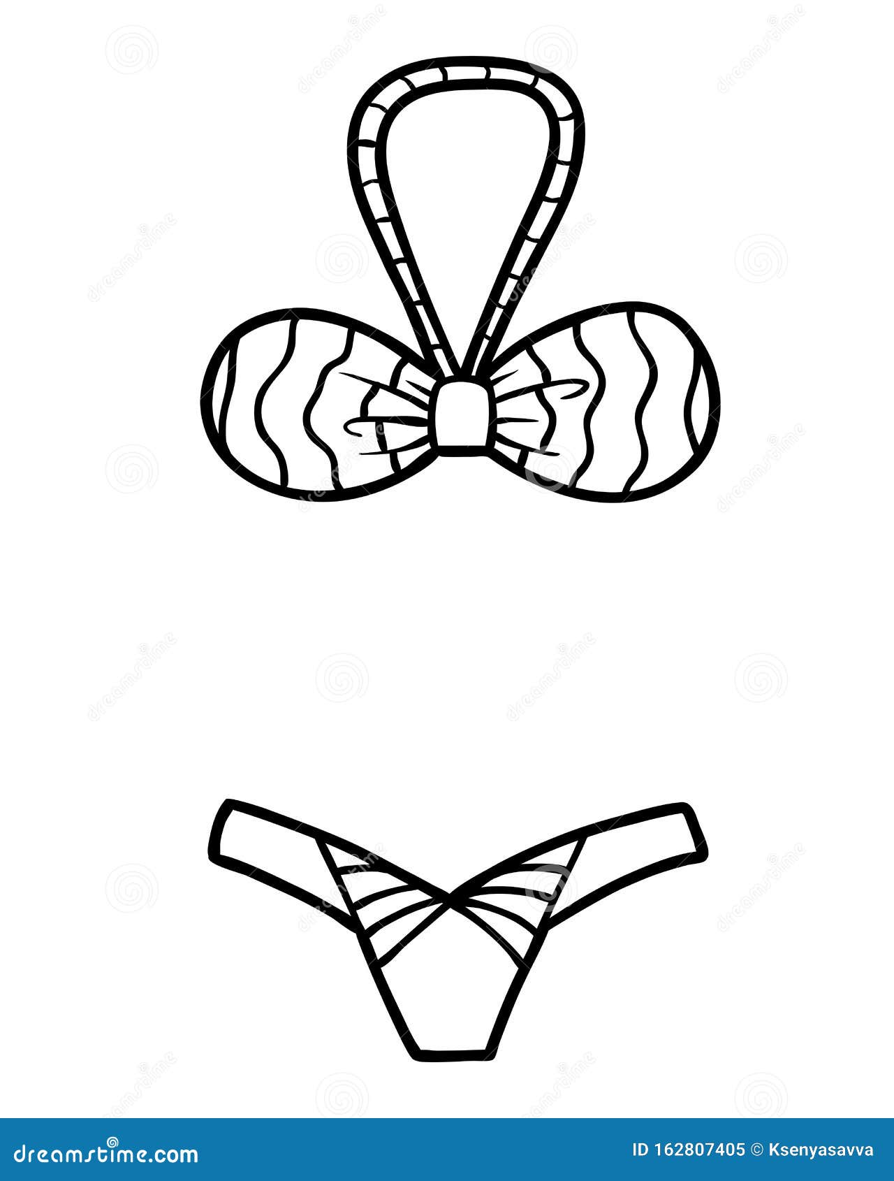 Coloring book, Bikini stock vector. Illustration of kindergarten ...