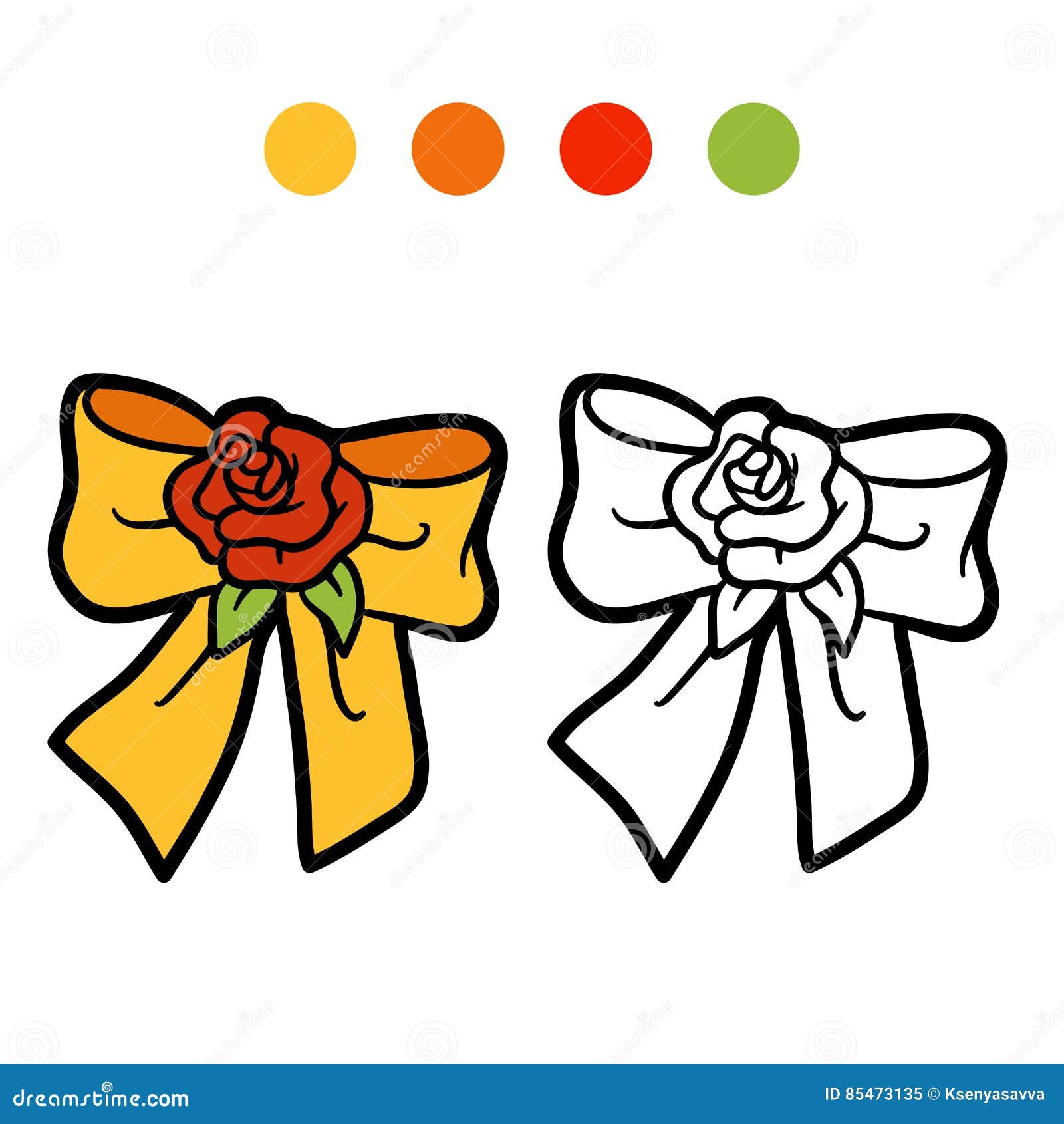 Coloring book, Bow stock vector. Illustration of painting - 85473135