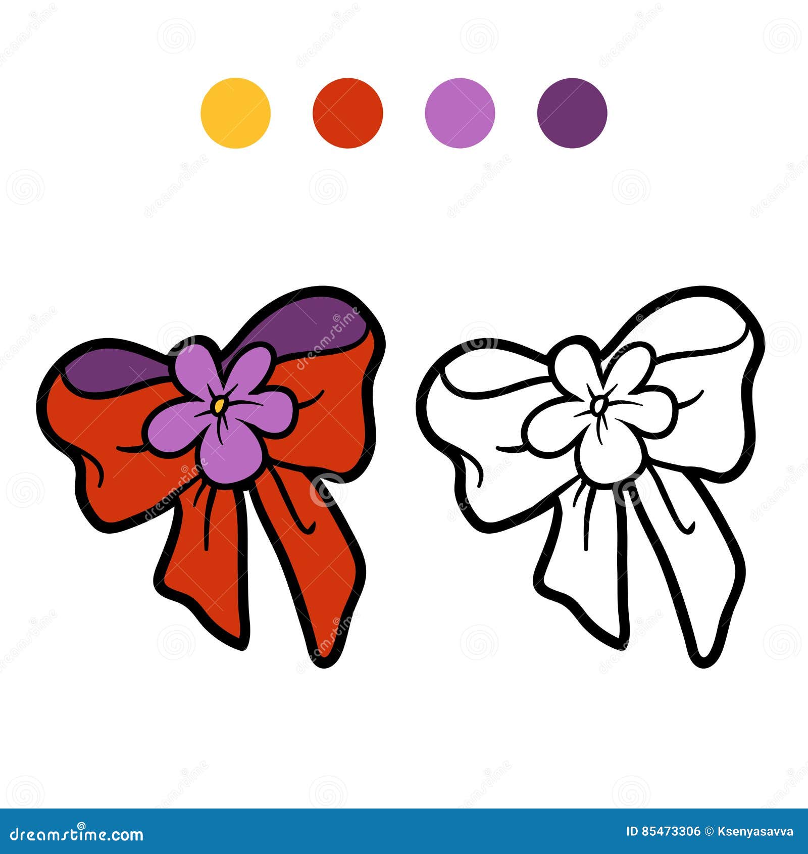 Coloring book, Bow stock vector. Illustration of coloration - 85473306