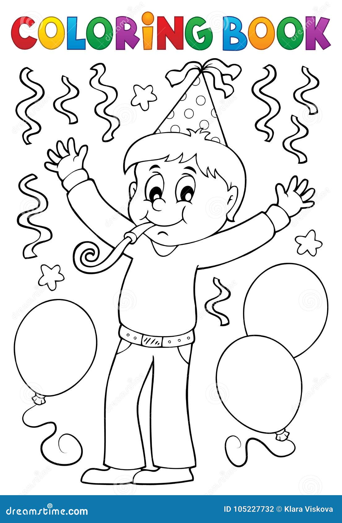 Coloring Book Boy Celebrating Theme 1 Stock Vector - Illustration of ...