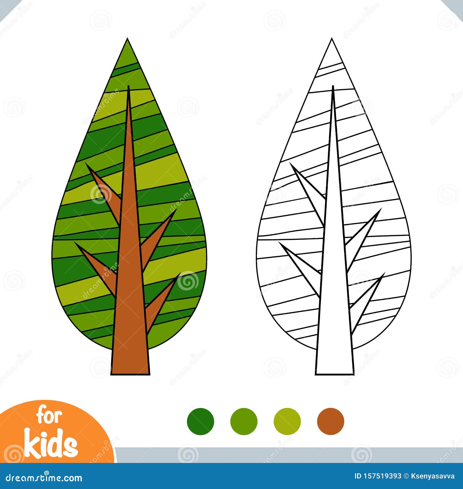 Coloring Book. Cartoon Collection, Tree Stock Vector - Illustration of ...