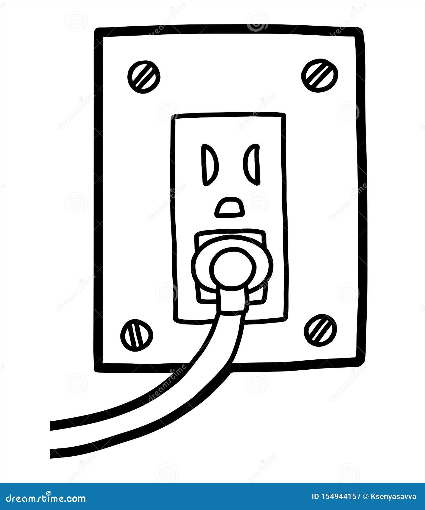 Coloring Book, Cartoon Plug Stock Vector - Illustration of coloring ...