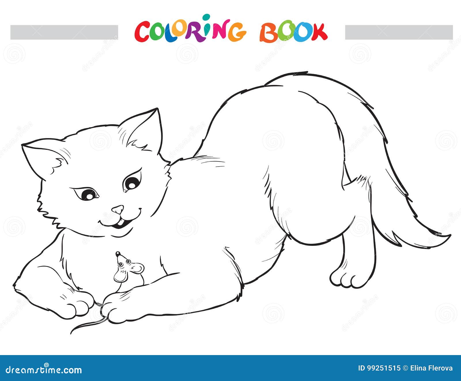 Coloring Book. Cat and Mouse. Stock Vector - Illustration of kitty ... Coloring Book. Cat and Mouse. Stock Vector - Illustration of kitty ...