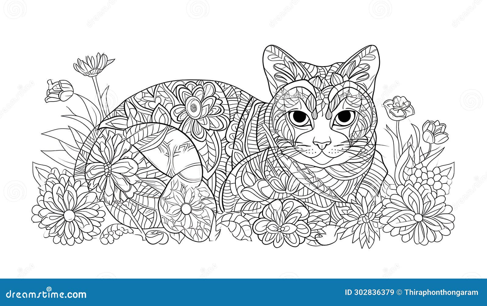 Coloring book cat theme stock illustration. Illustration of mammal ...