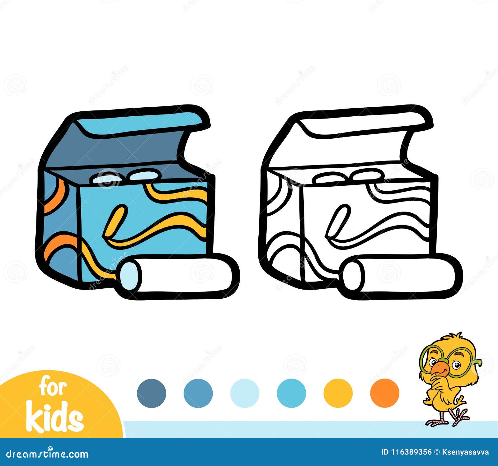 Coloring book, Chalk box stock vector. Illustration of game - 116389356