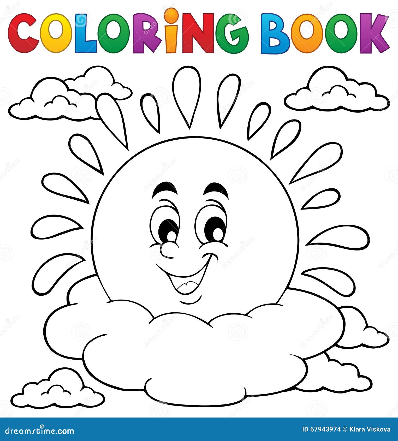 Coloring Book Cheerful Sun Theme 1 Stock Vector - Illustration of eps10 ...