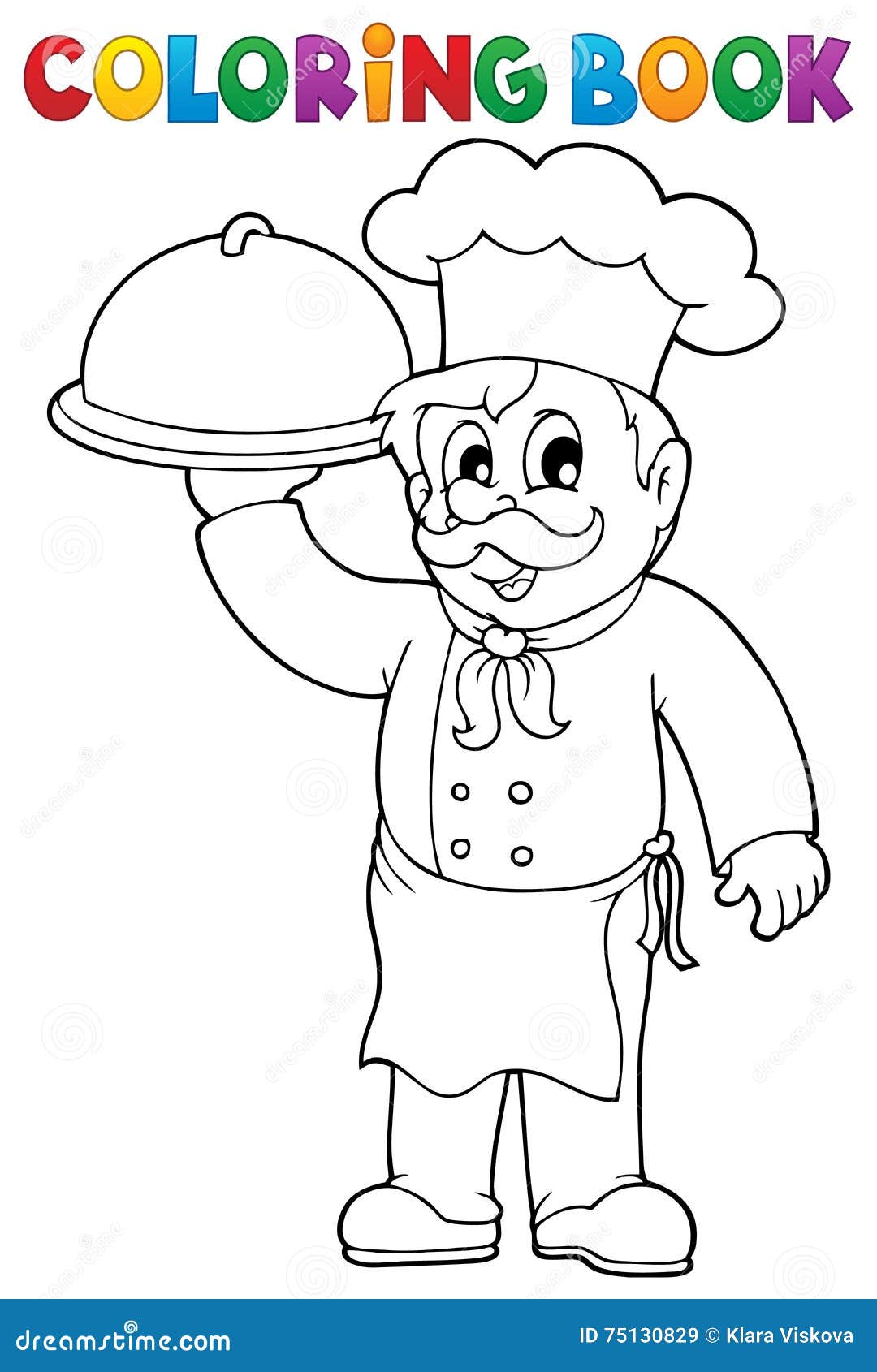Coloring Chef Hat & Recipe Blackboard Vector Illustration ...