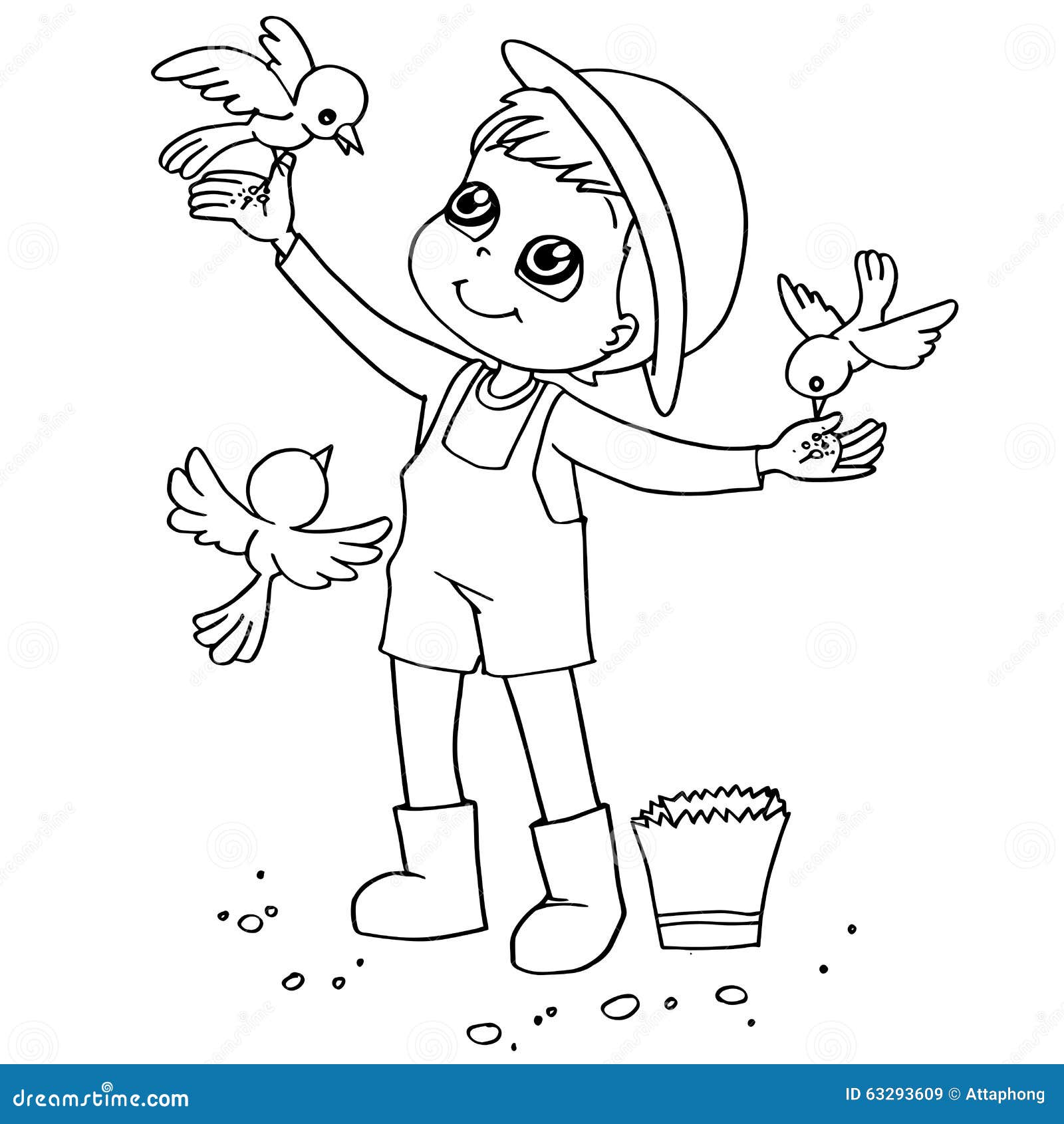 Feeding Birds From Seeds Hand Stock Illustration | CartoonDealer.com ...