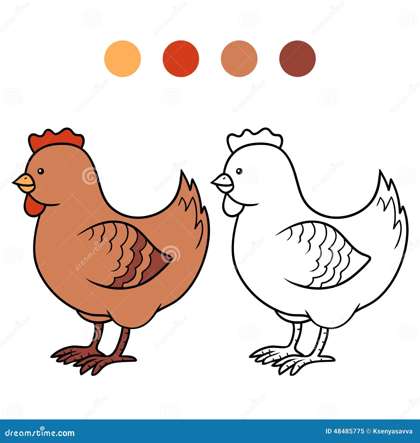 Coloring Book for Children (chicken) Stock Vector - Illustration of ...
