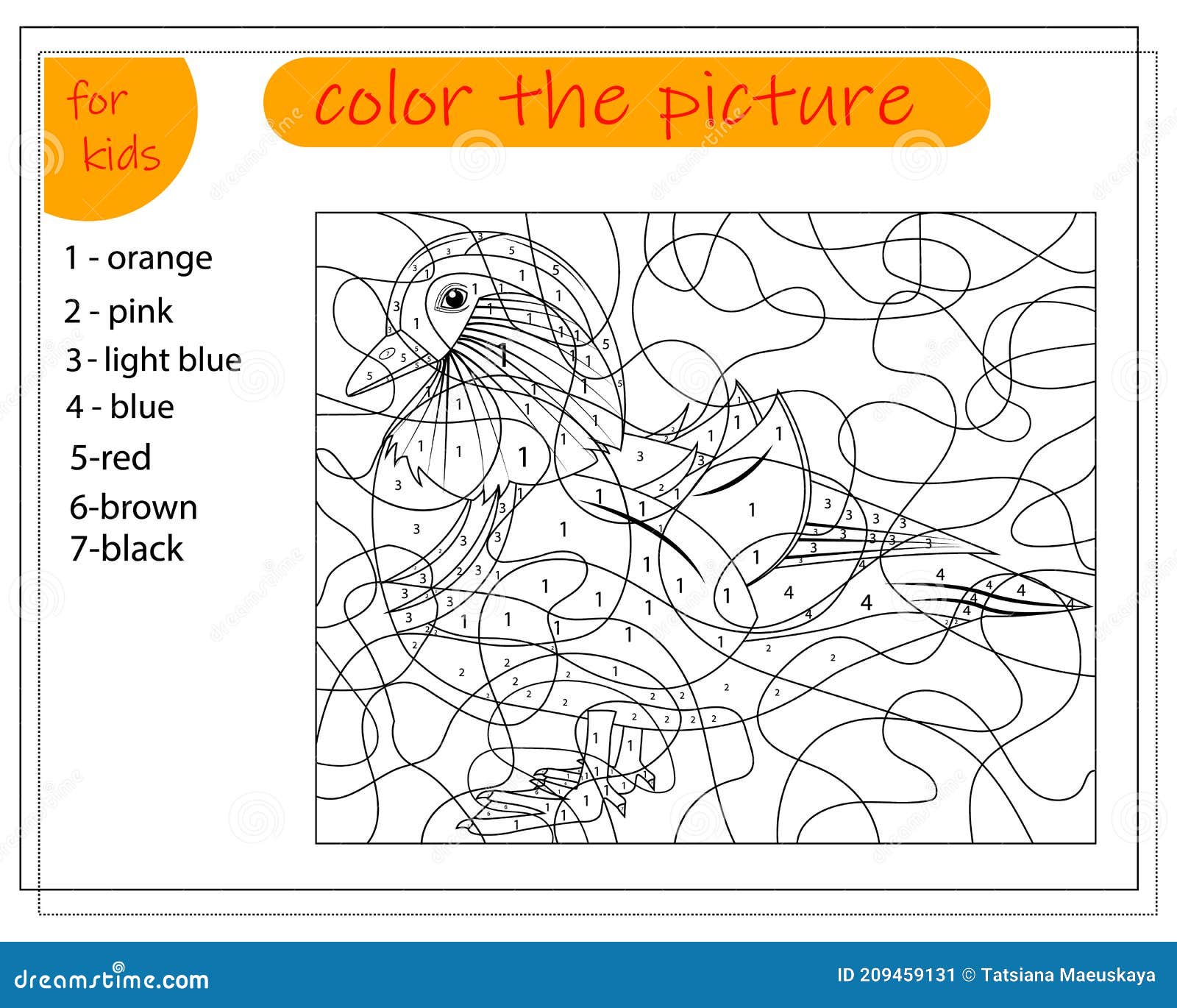 Coloring Book for Children by Colors, Duck Stock Vector - Illustration ...