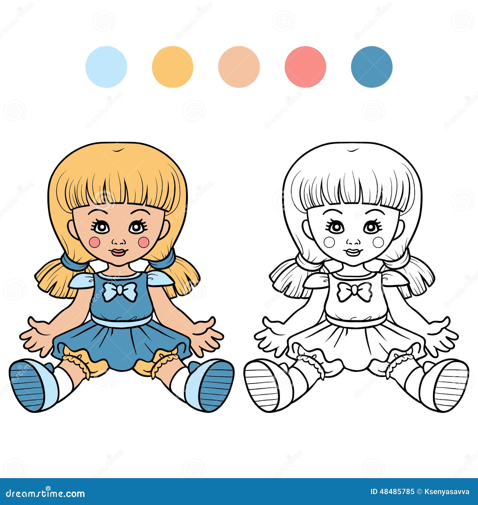 Coloring Book for Children (doll) Stock Vector - Illustration of ...