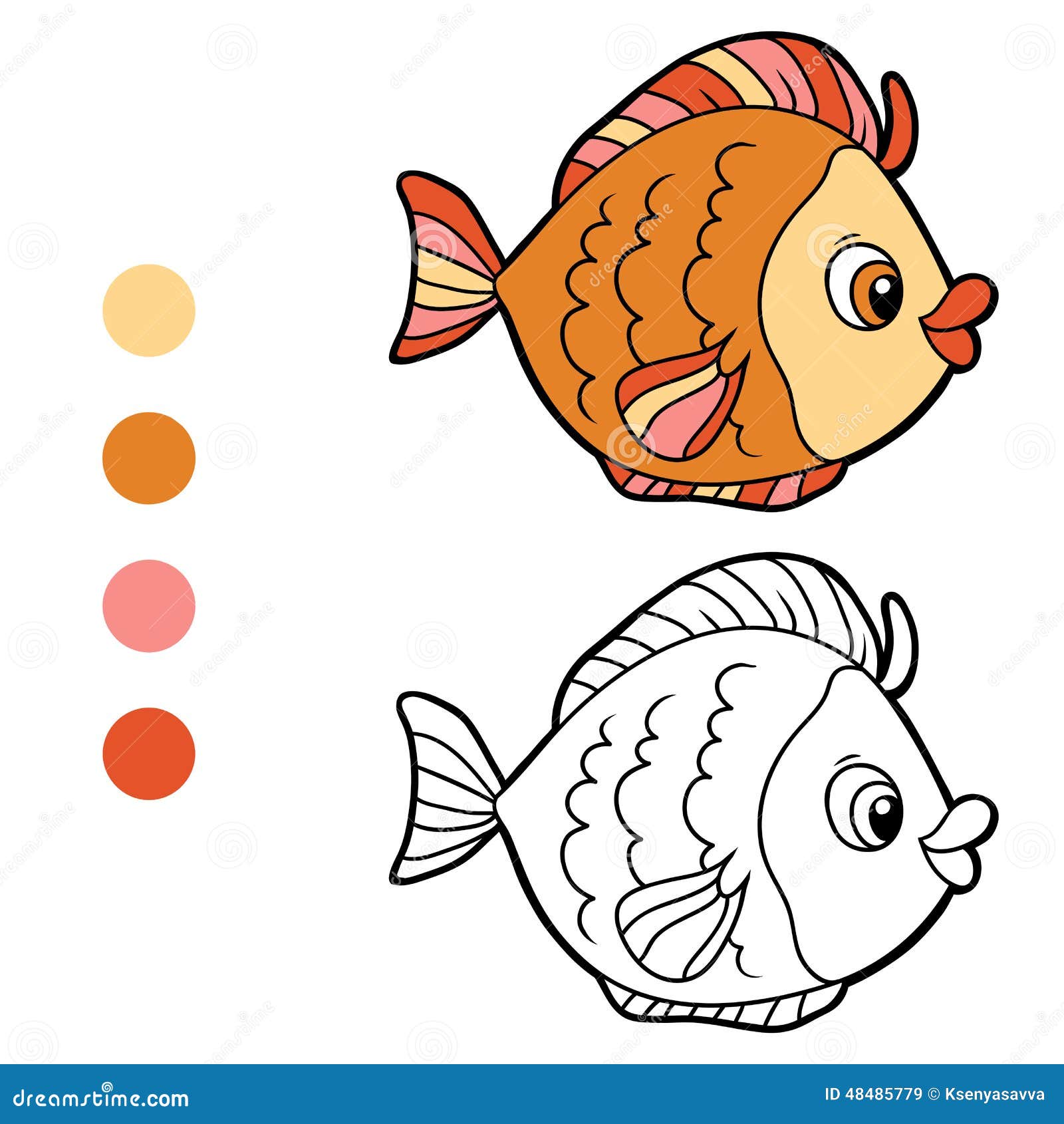 Coloring Book for Children (fish) Stock Vector - Illustration of ...