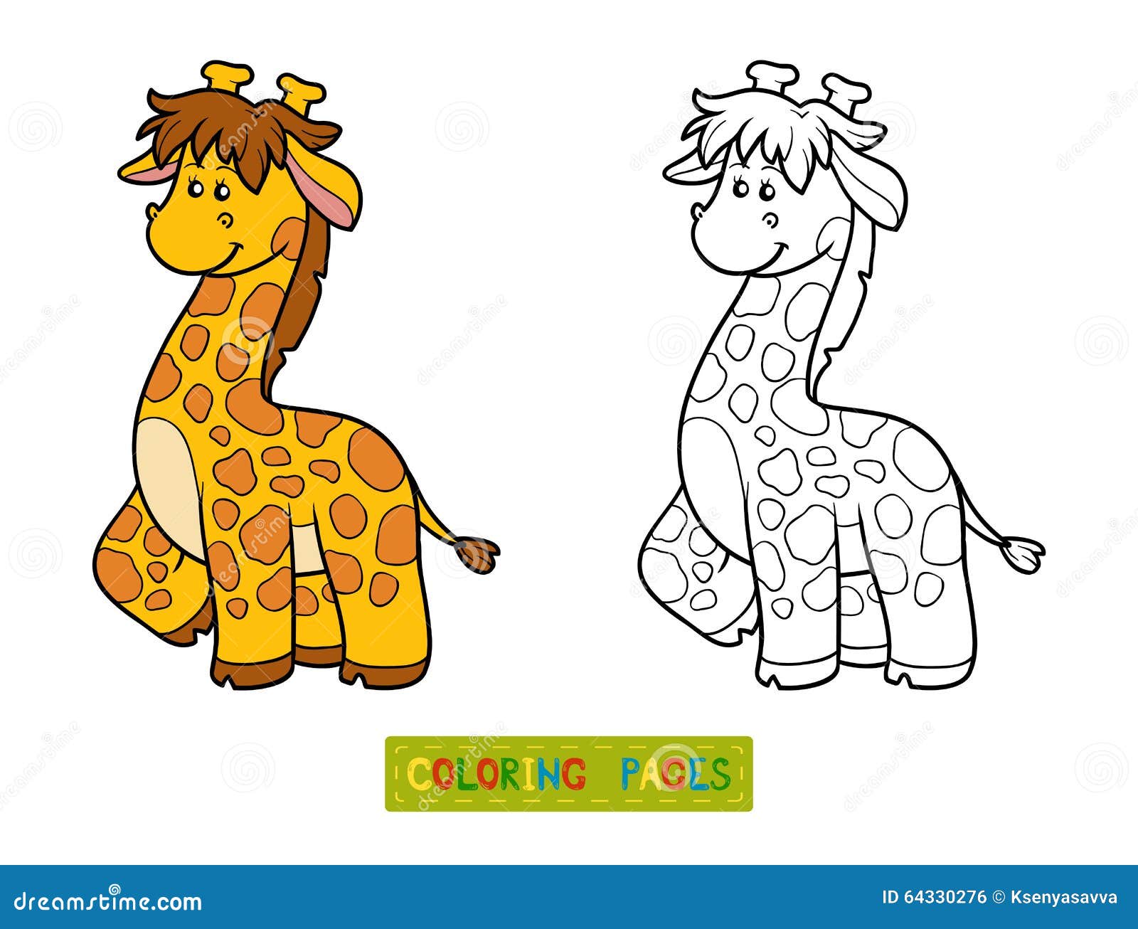 Coloring Book for Children (giraffe) Stock Vector - Illustration of ...