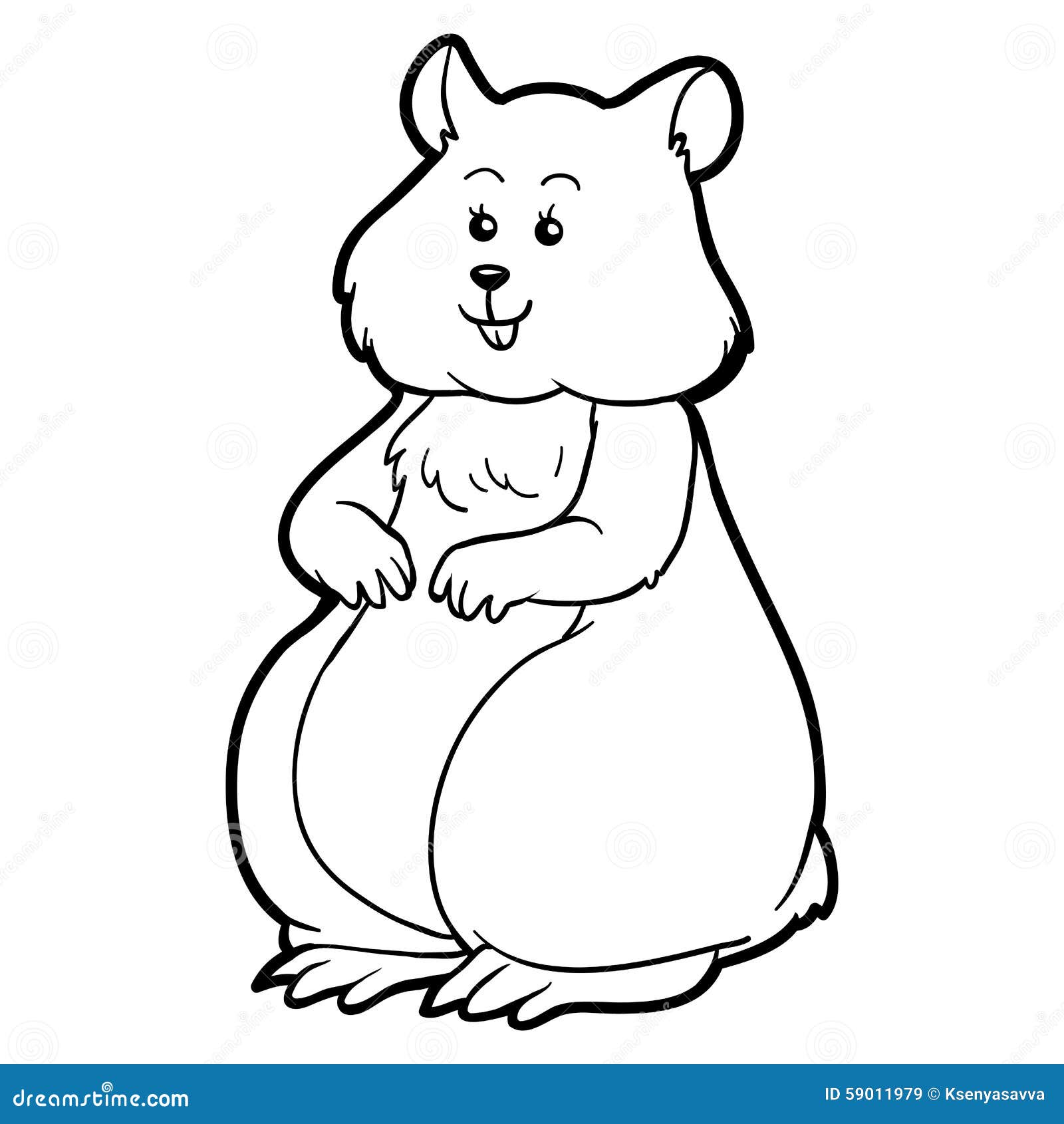 Coloring Book For Children: Hamster (animal) Vector Illustration ...
