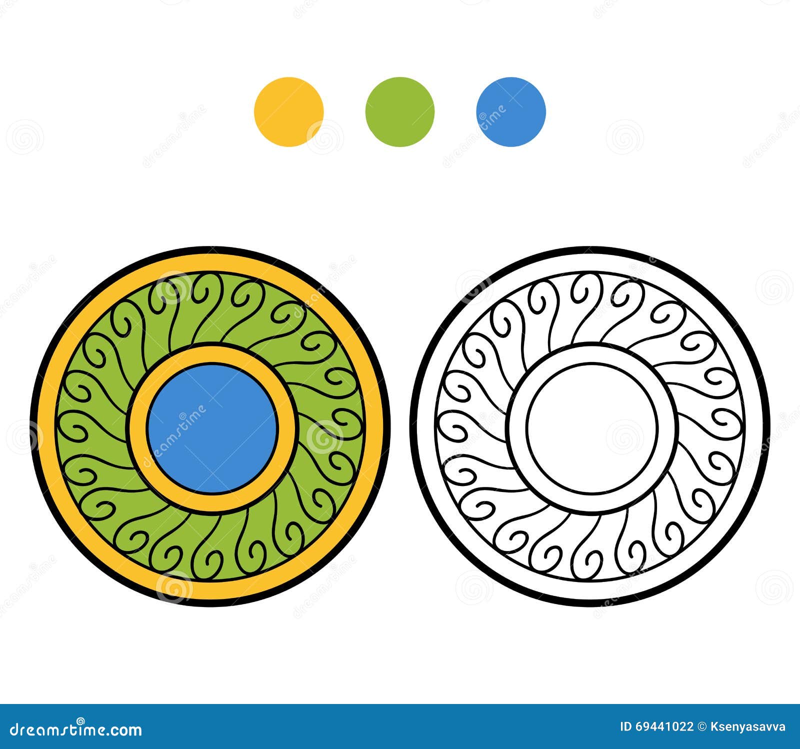 Coloring Book for Children. a Plate with Geometric Pattern Stock Vector ...