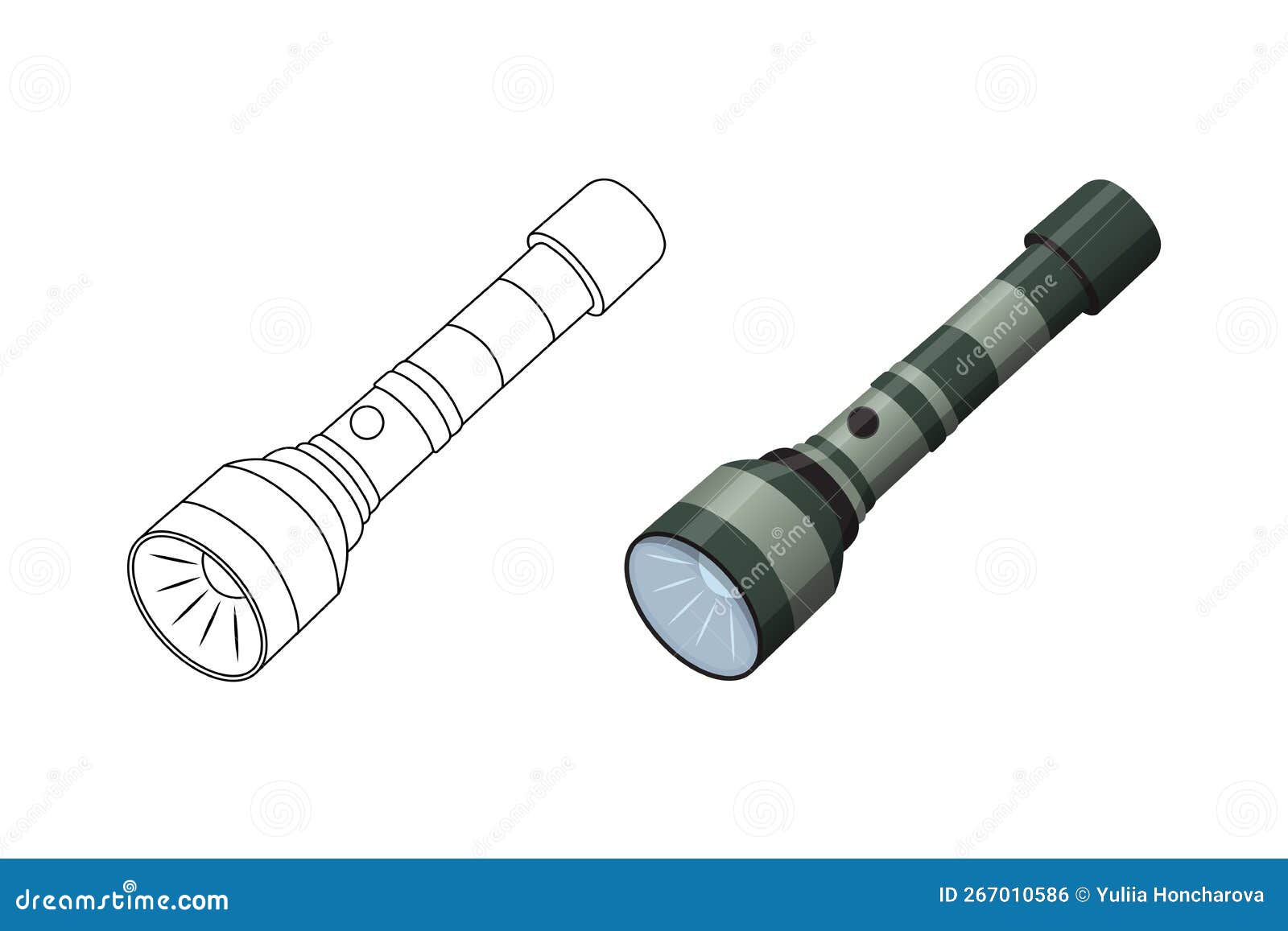 Coloring Book for Children - Pocket Flashlight. Black and White ...