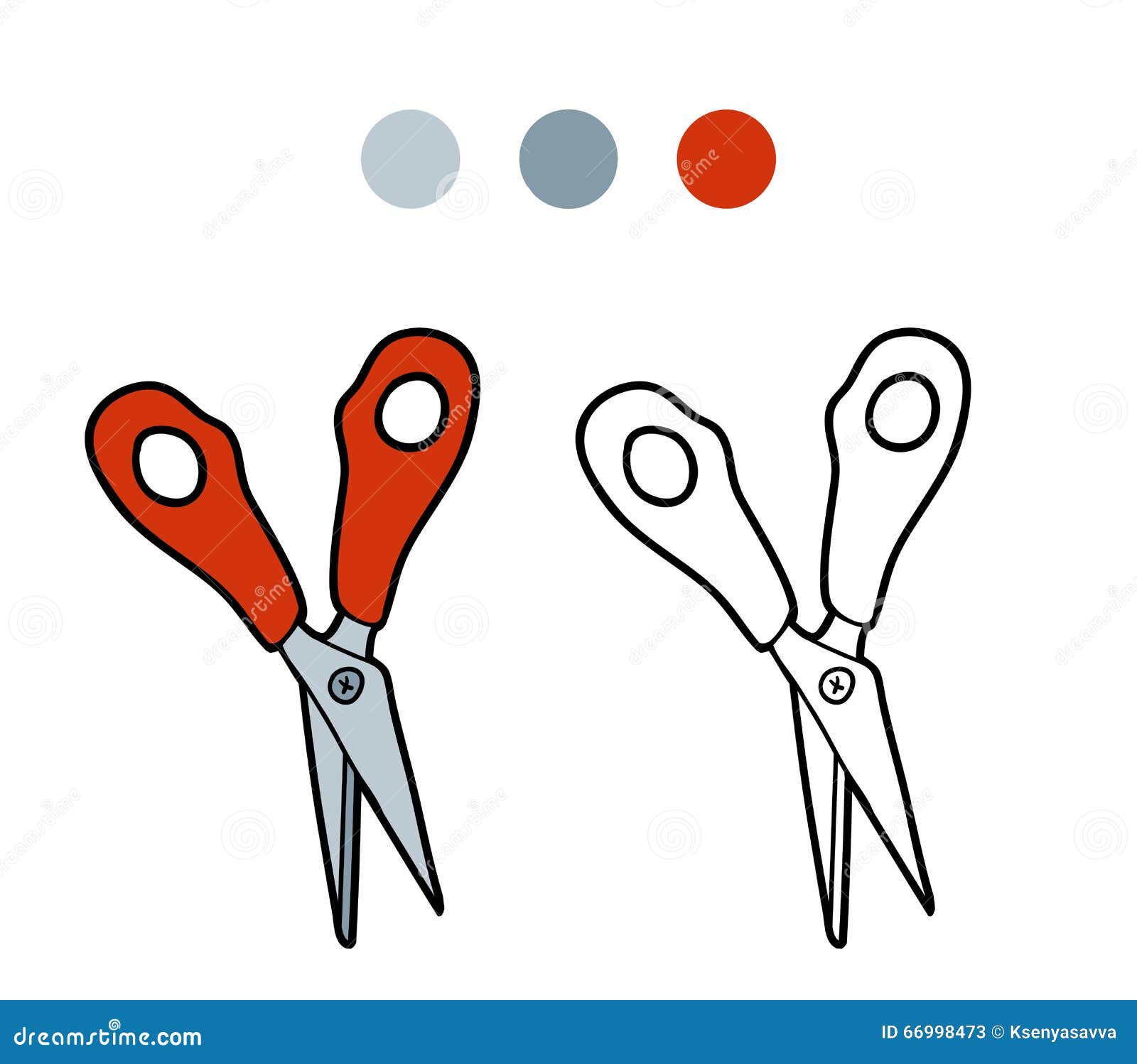 Coloring Book for Children (scissors) Stock Vector - Illustration of ...