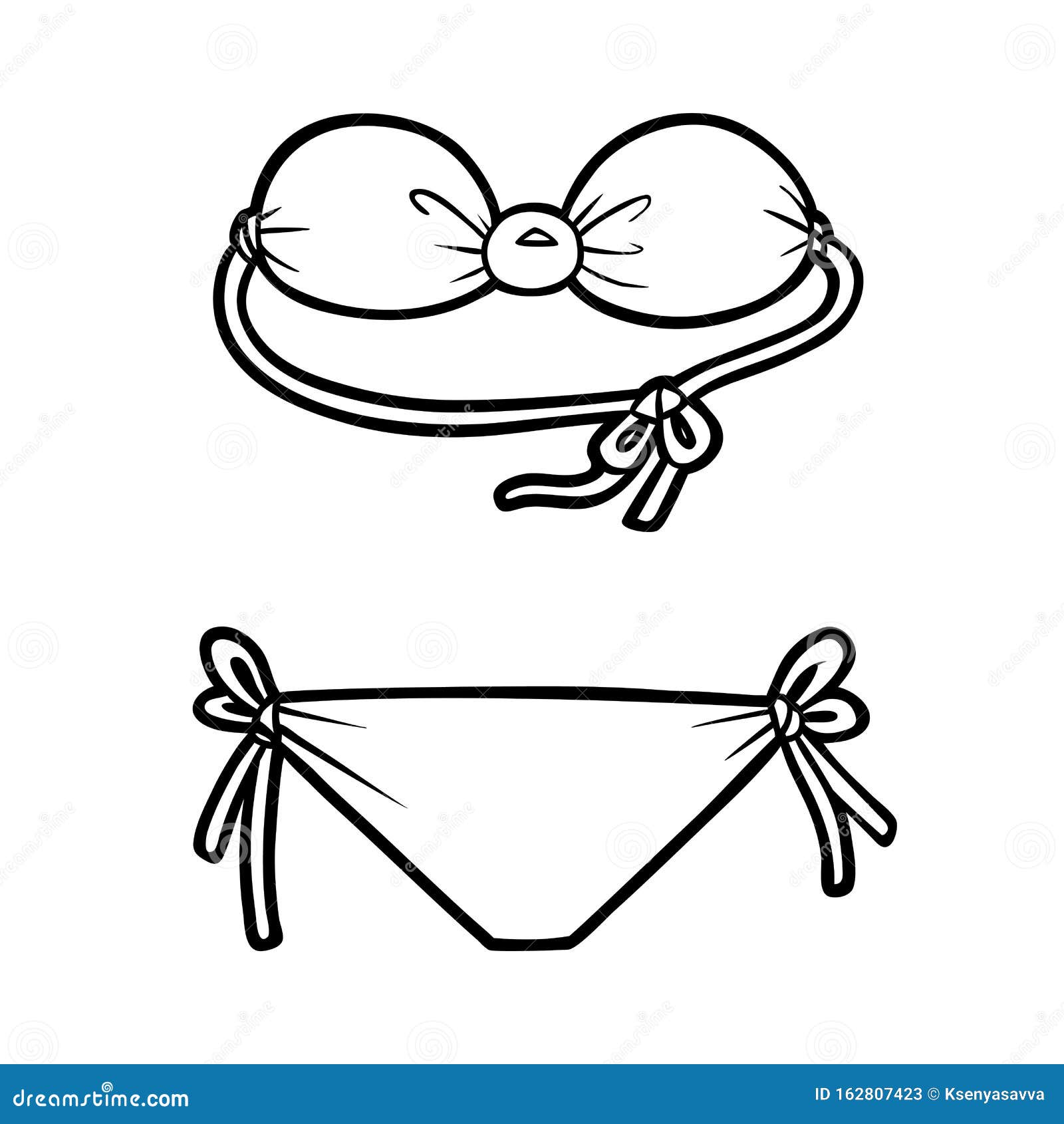 Coloring Book, String Bikini Stock Vector - Illustration of preschool ...