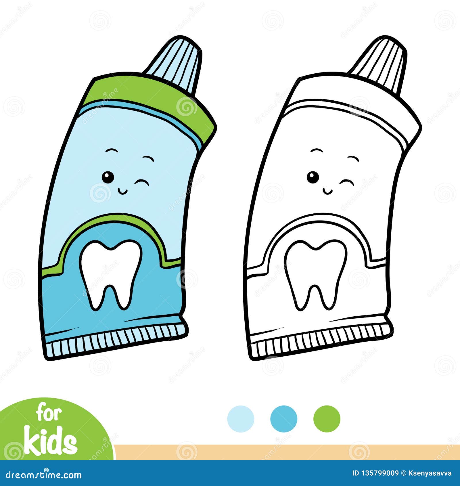 Coloring book, Toothpaste stock vector. Illustration of coloration ...